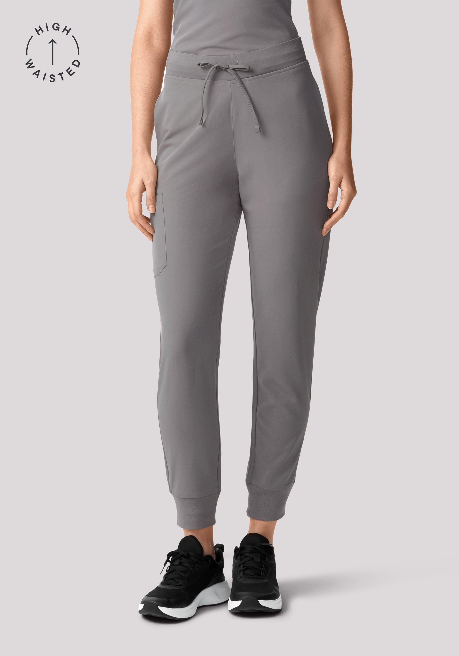 Women's High Waisted Joggers - Oslo Gray | Mandala Scrubs