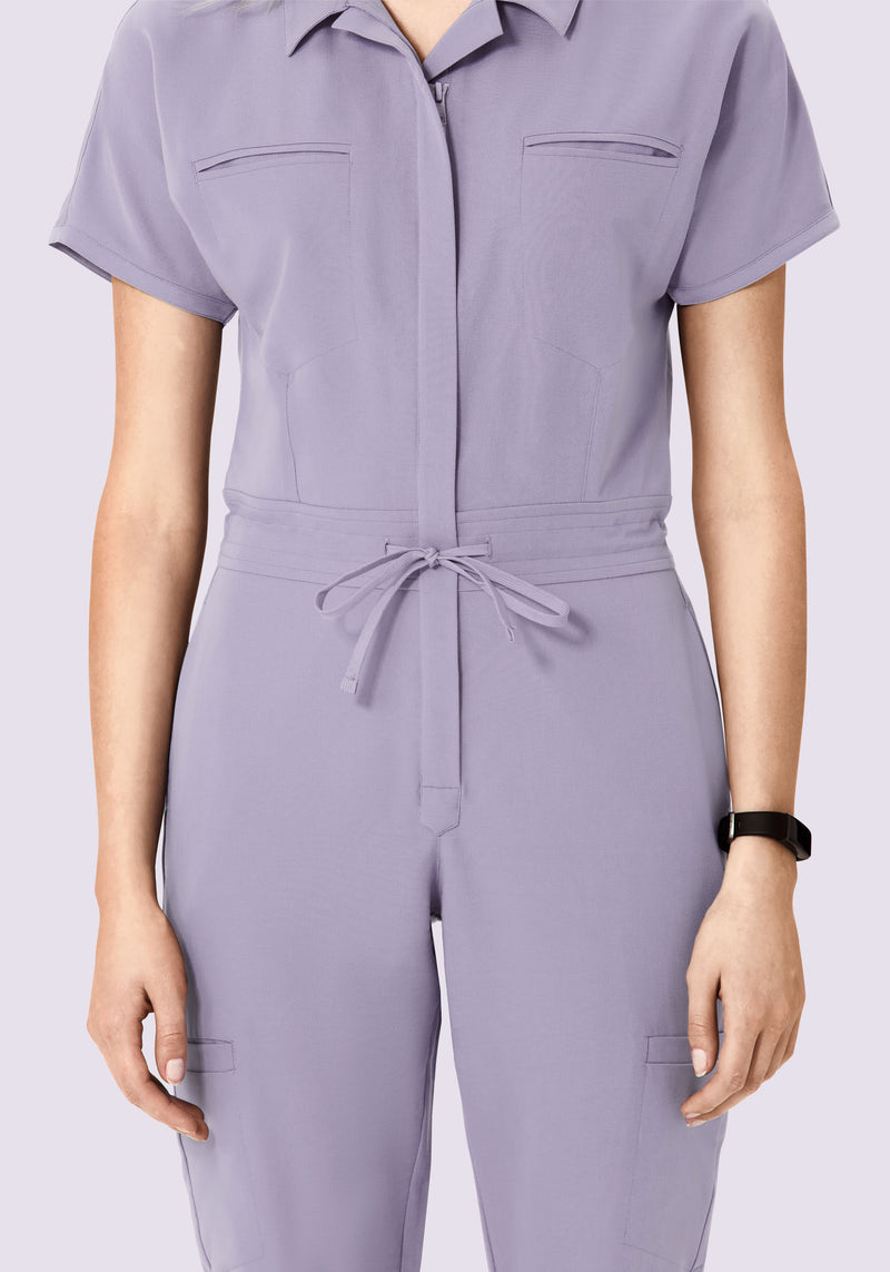 Women's Mandarin Dolman Jogger Scrub Jumpsuit - Ube | Mandala Scrubs
