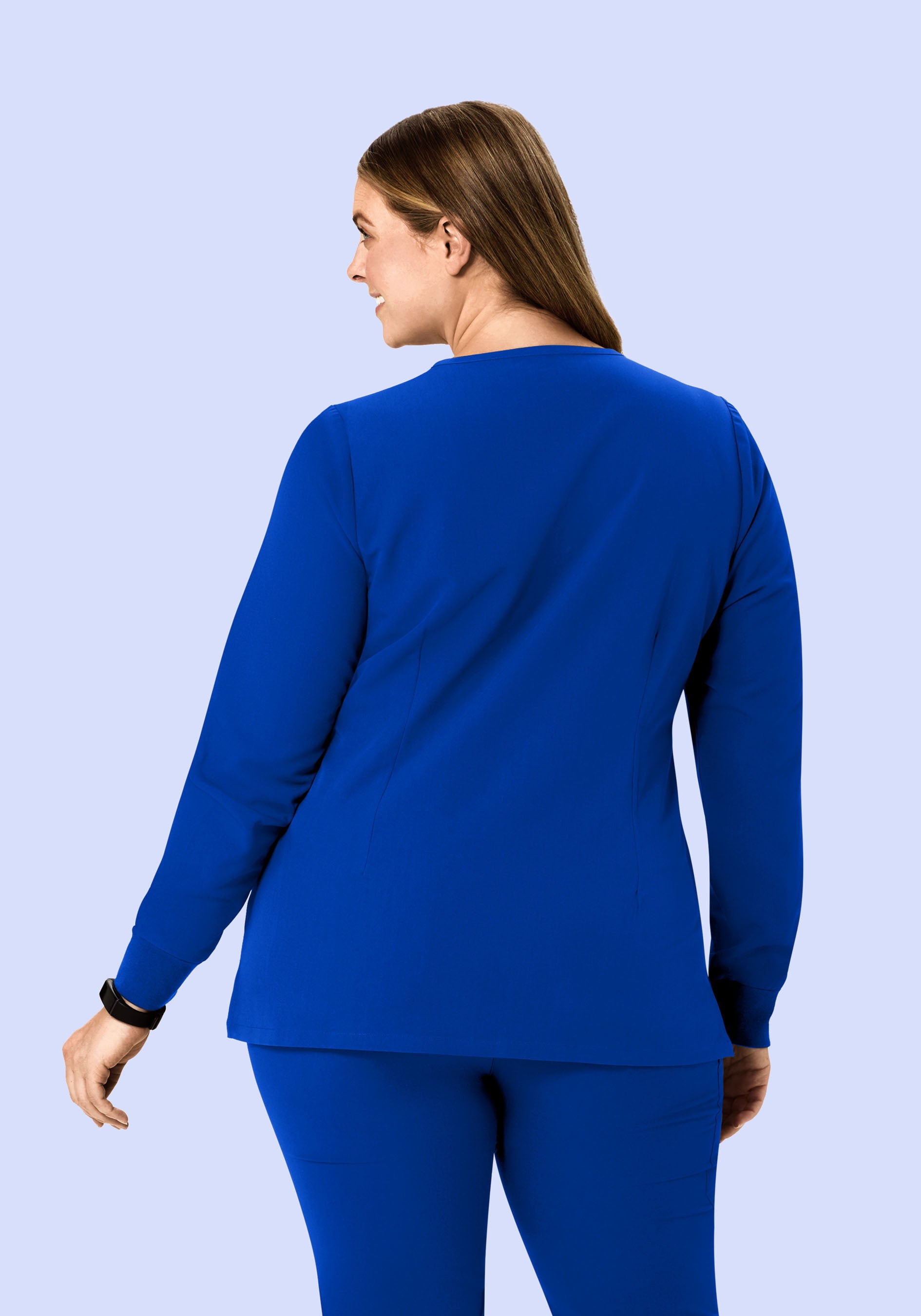 Long Sleeve One Pocket Top Galaxy Blue – Mandala Scrubs