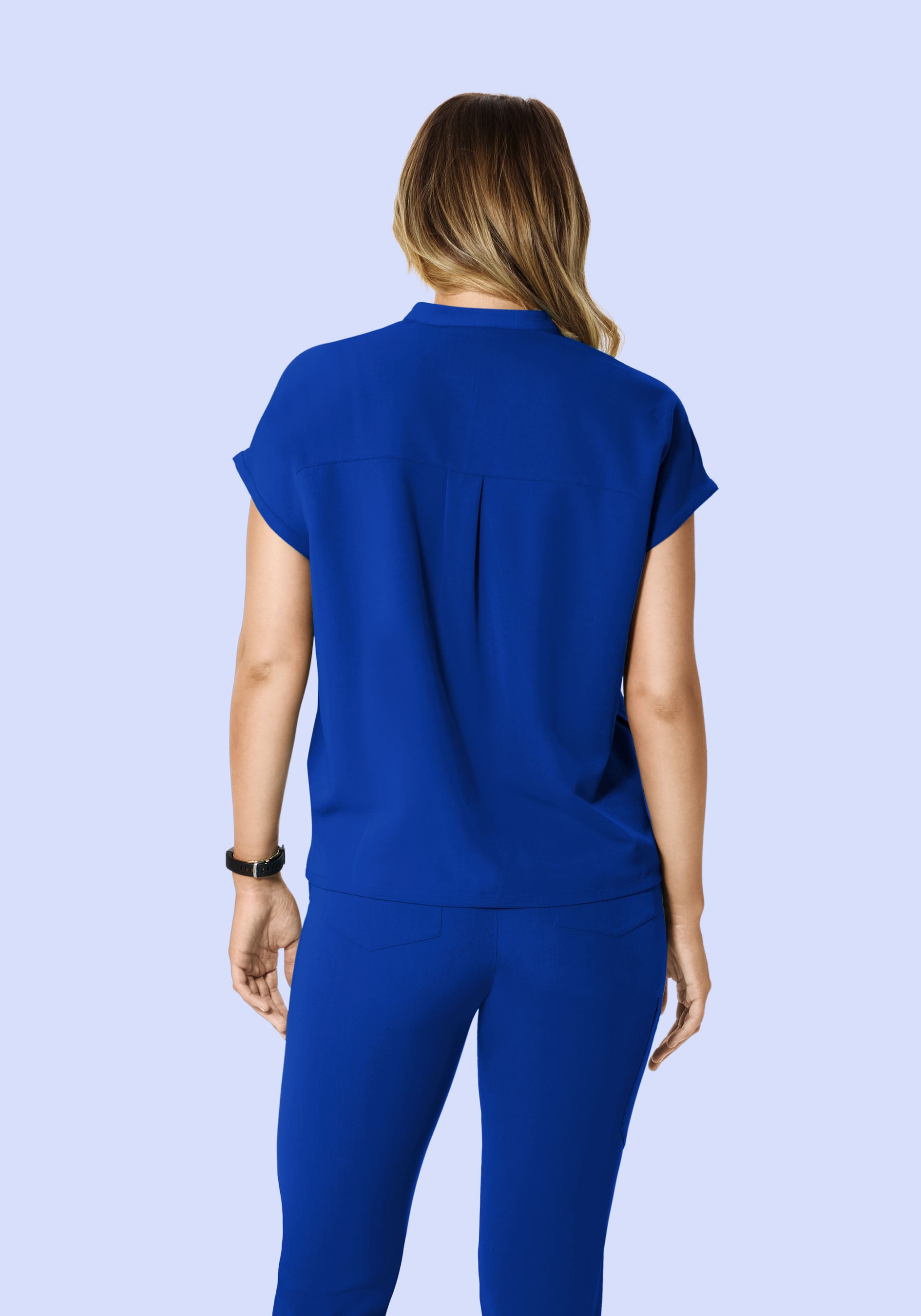 Mandarin Dolman Top Galaxy Blue – Mandala Scrubs