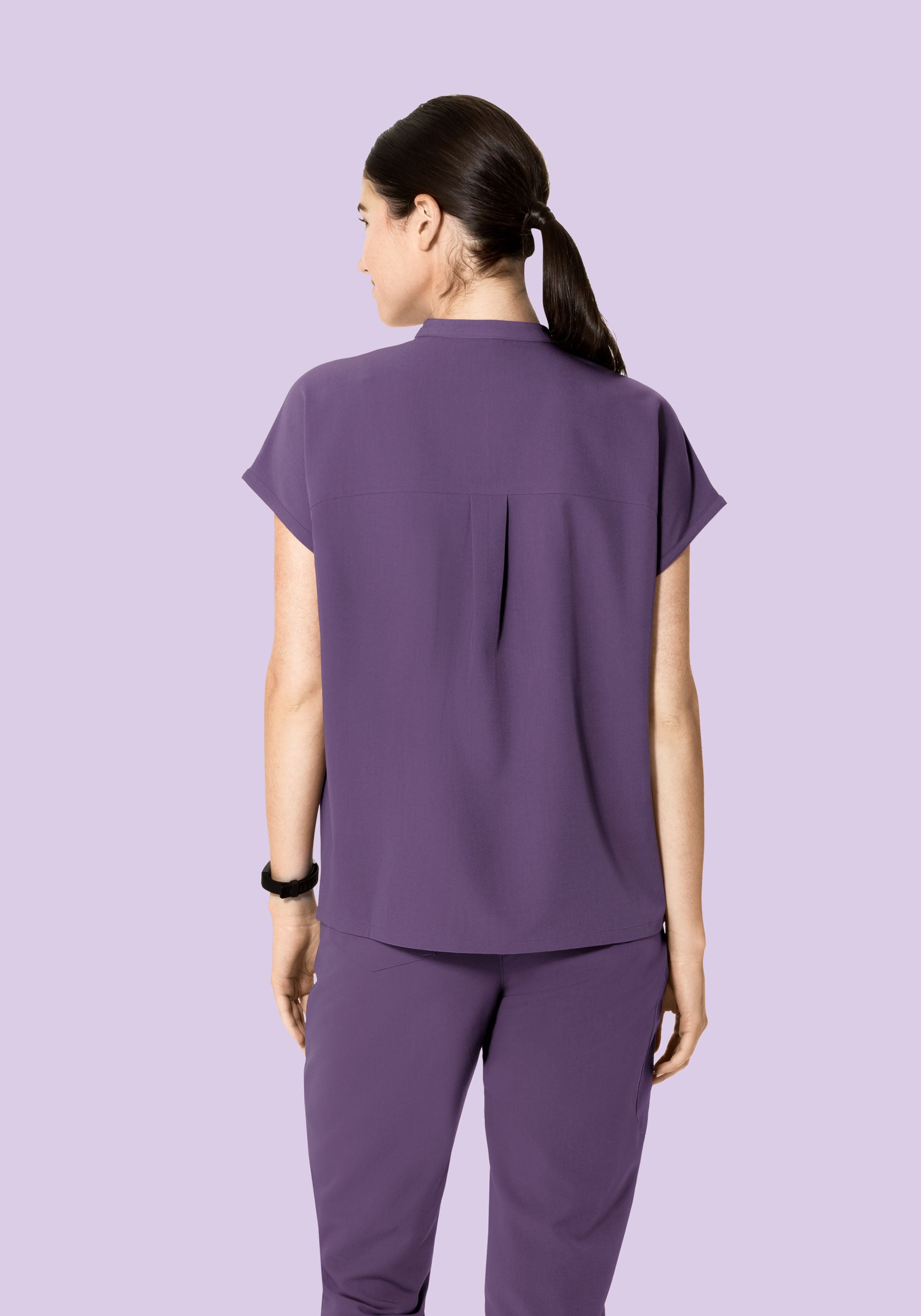 Mandarin Dolman Top Dewberry – Mandala Scrubs