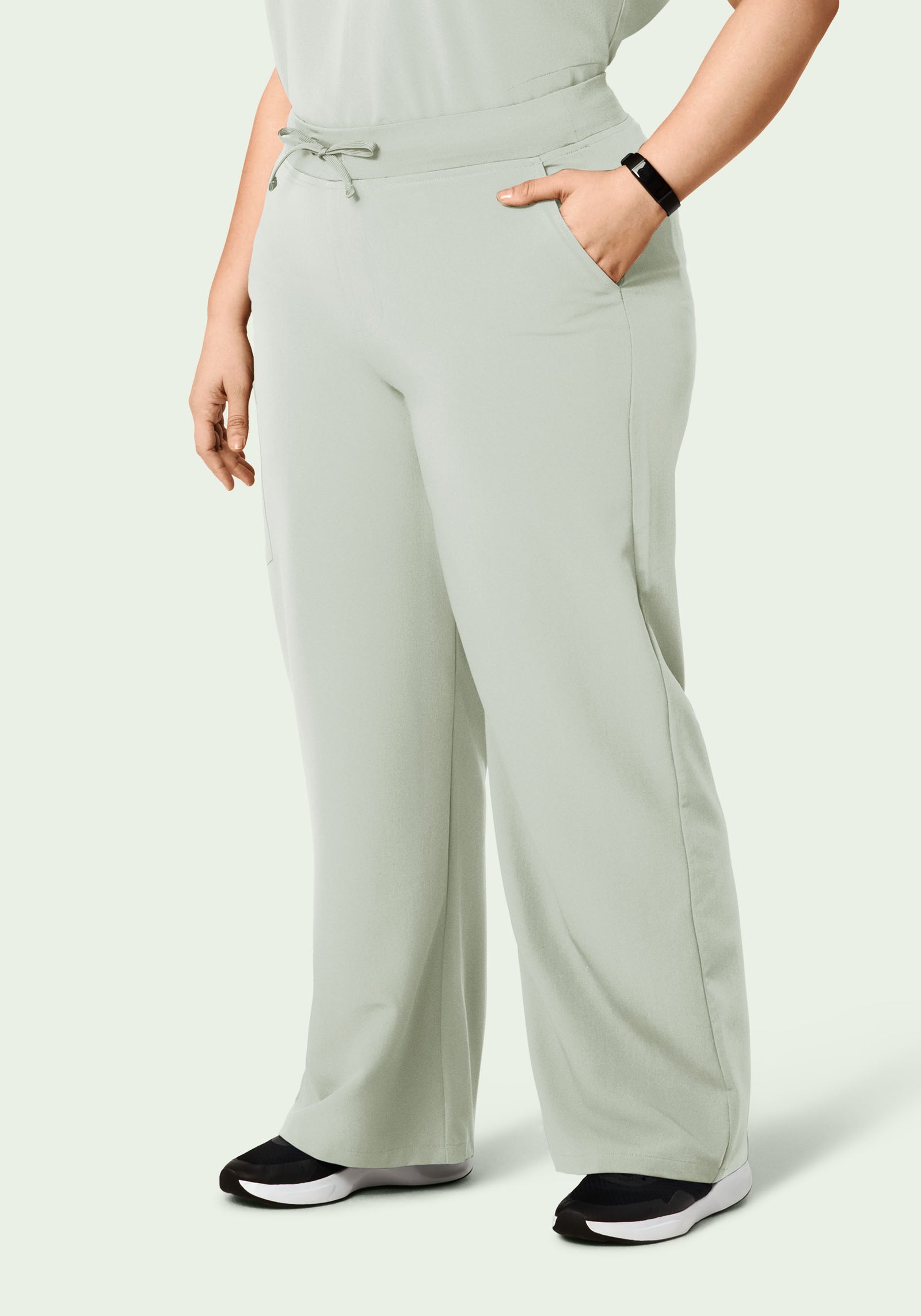 Women's High Waisted Wide Leg Scrub Pants - Northern Droplet | Mandala ...