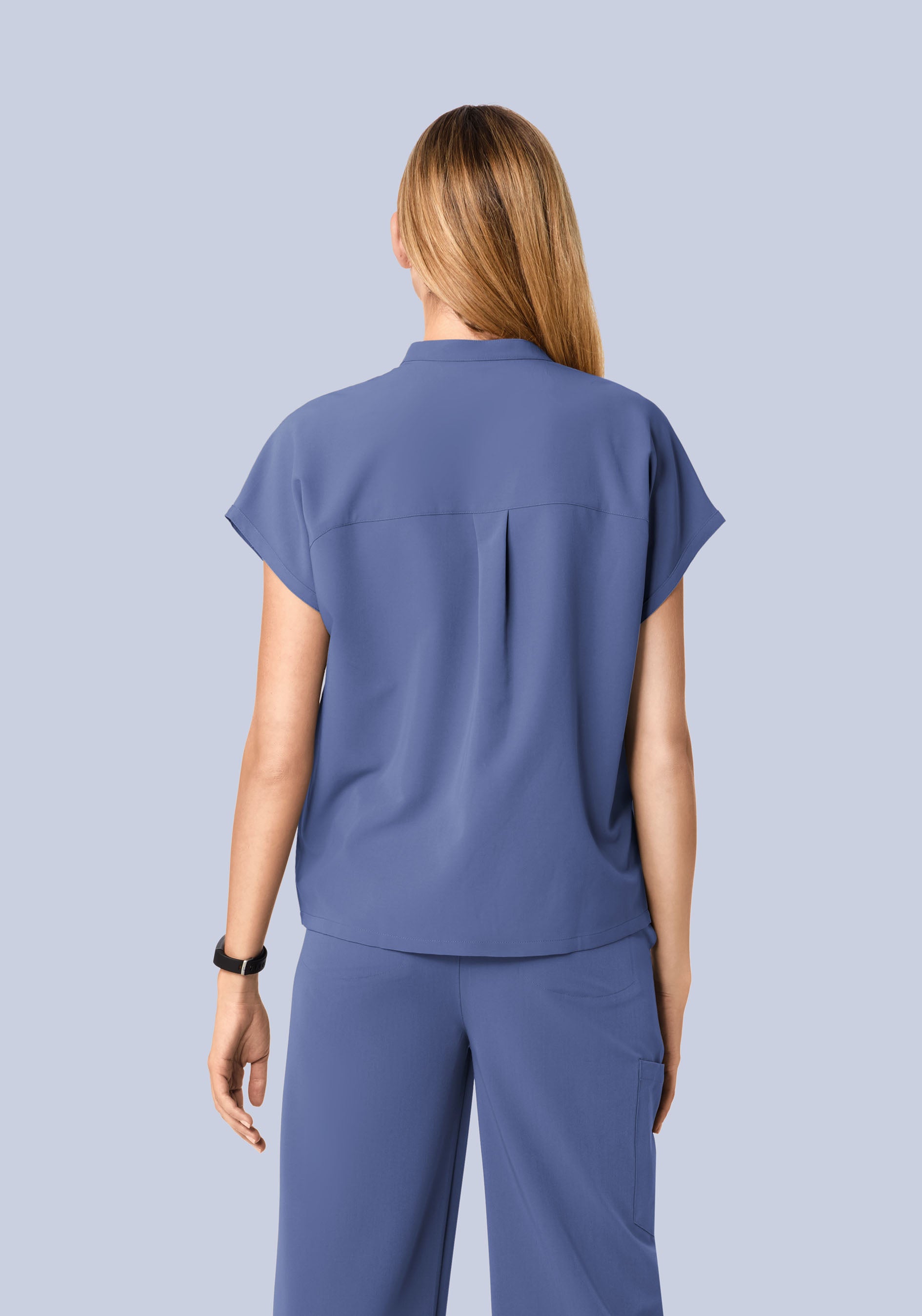 Mandarin Dolman Top Deep Periwinkle – Mandala Scrubs