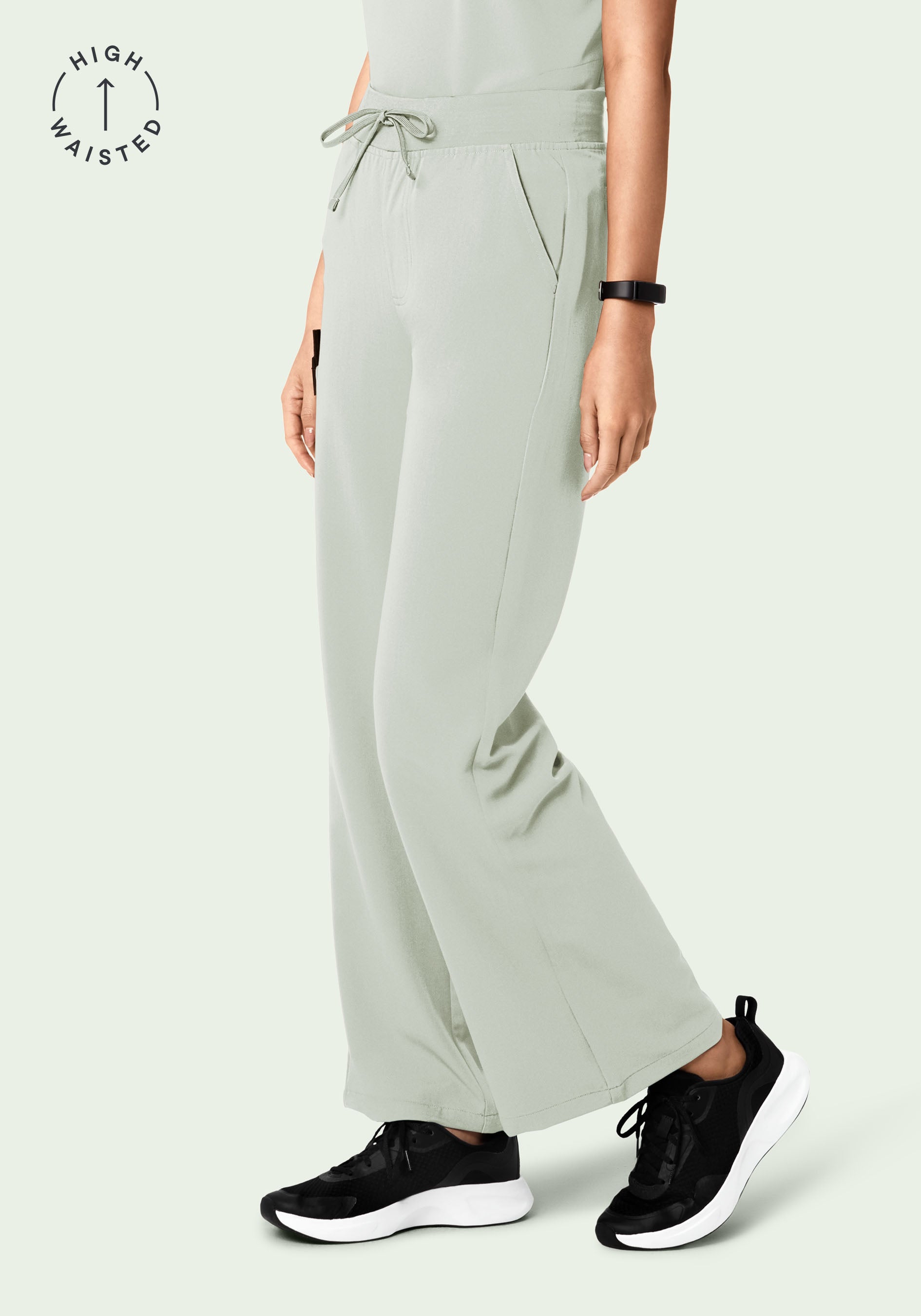 Women's High Waisted Wide Leg Scrub Pants - Northern Droplet | Mandala ...