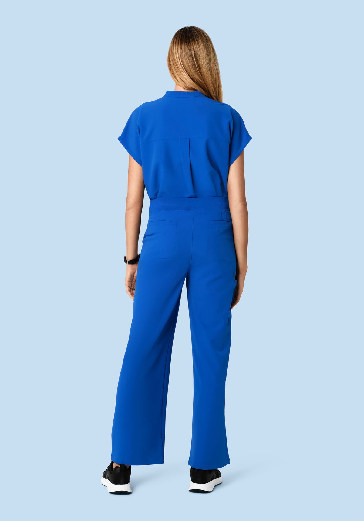 Women's High Waisted Wide Leg Scrub Pants - Cobalt | Mandala Scrubs