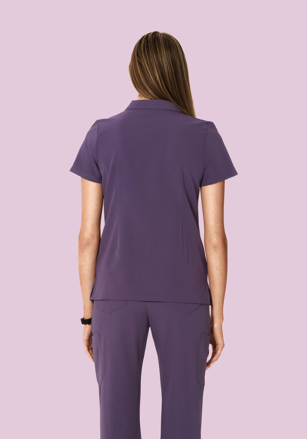 Women's Multi-Wear Collar Scrub Top - Deep Dewberry | Mandala Scrubs