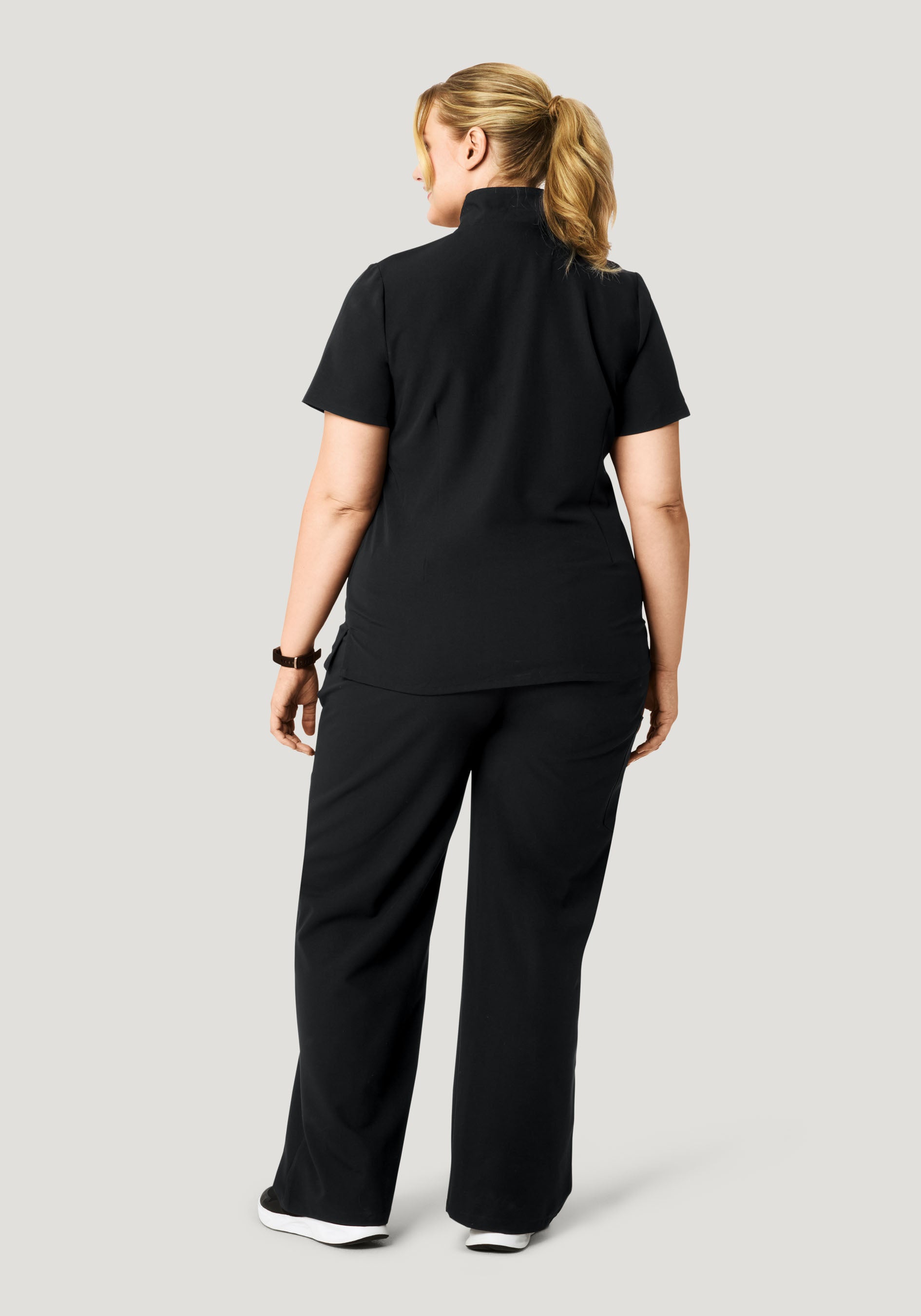 High Waisted Wide Leg Black – Mandala Scrubs