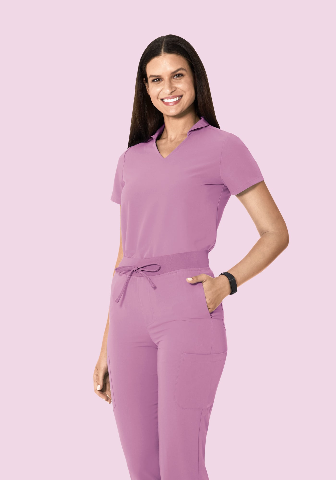 Women's Multi-Wear Collar Scrub Top - Lilac | Mandala Scrubs