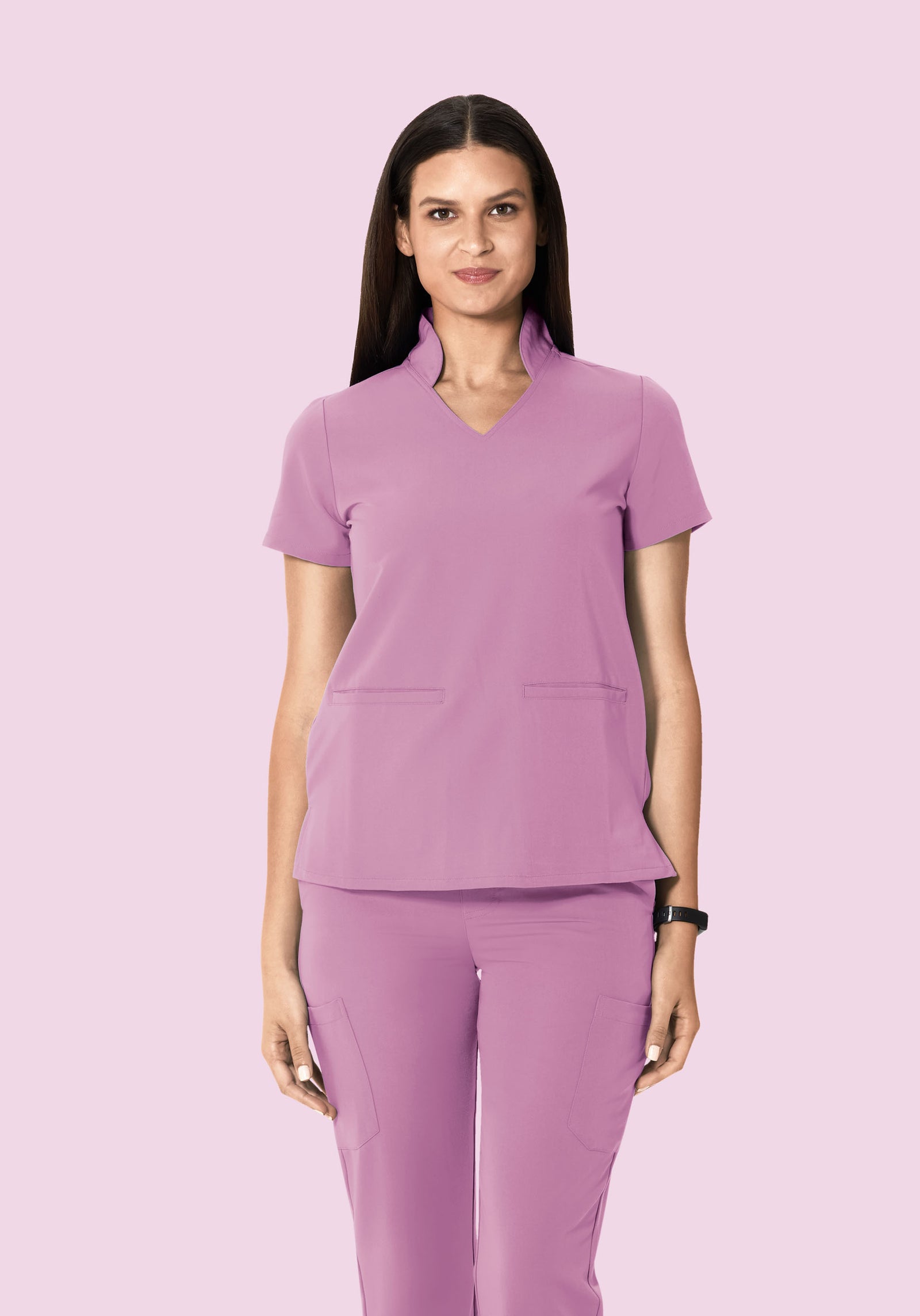 Women's Multi-Wear Collar Scrub Top - Lilac | Mandala Scrubs