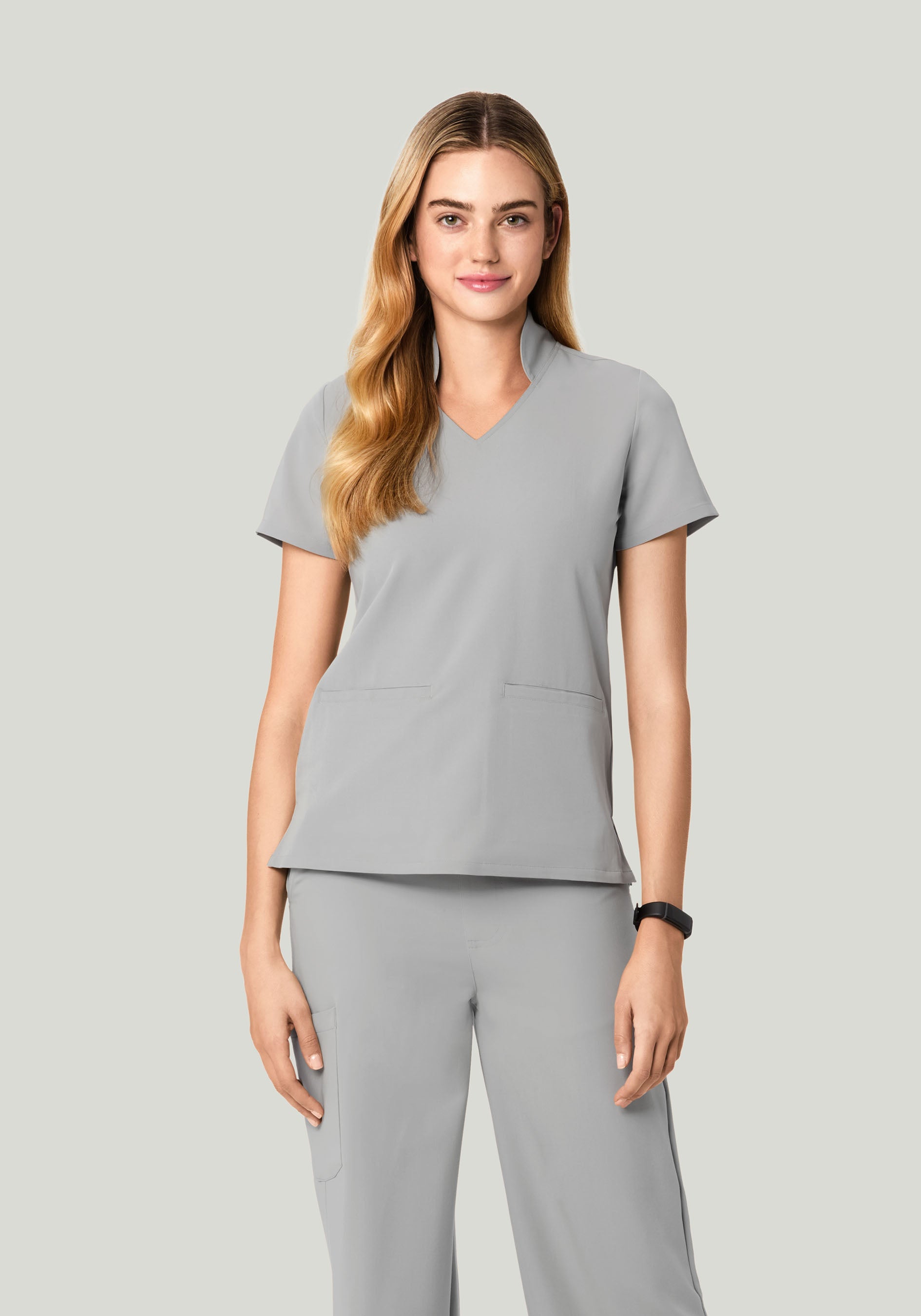Multi Wear Collar Top Cloud – Mandala Scrubs