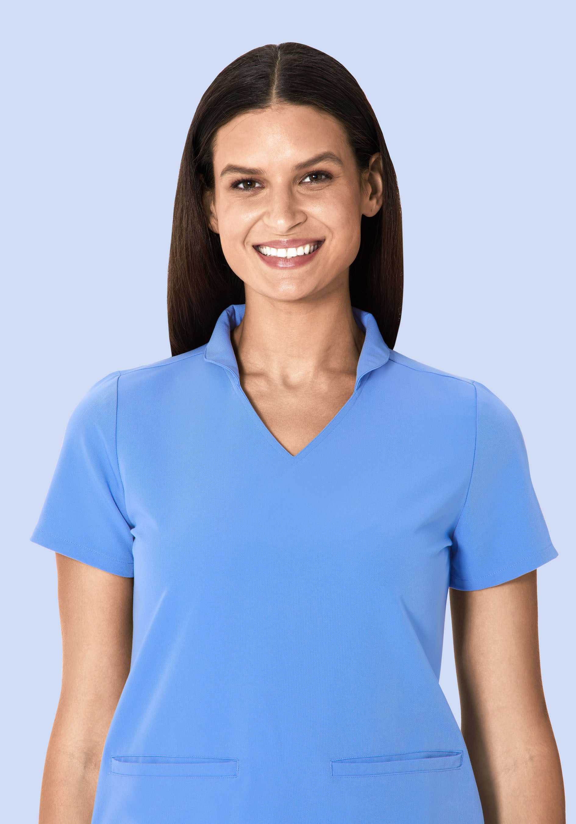 Multi Wear Collar Top Ceil Blue – Mandala Scrubs