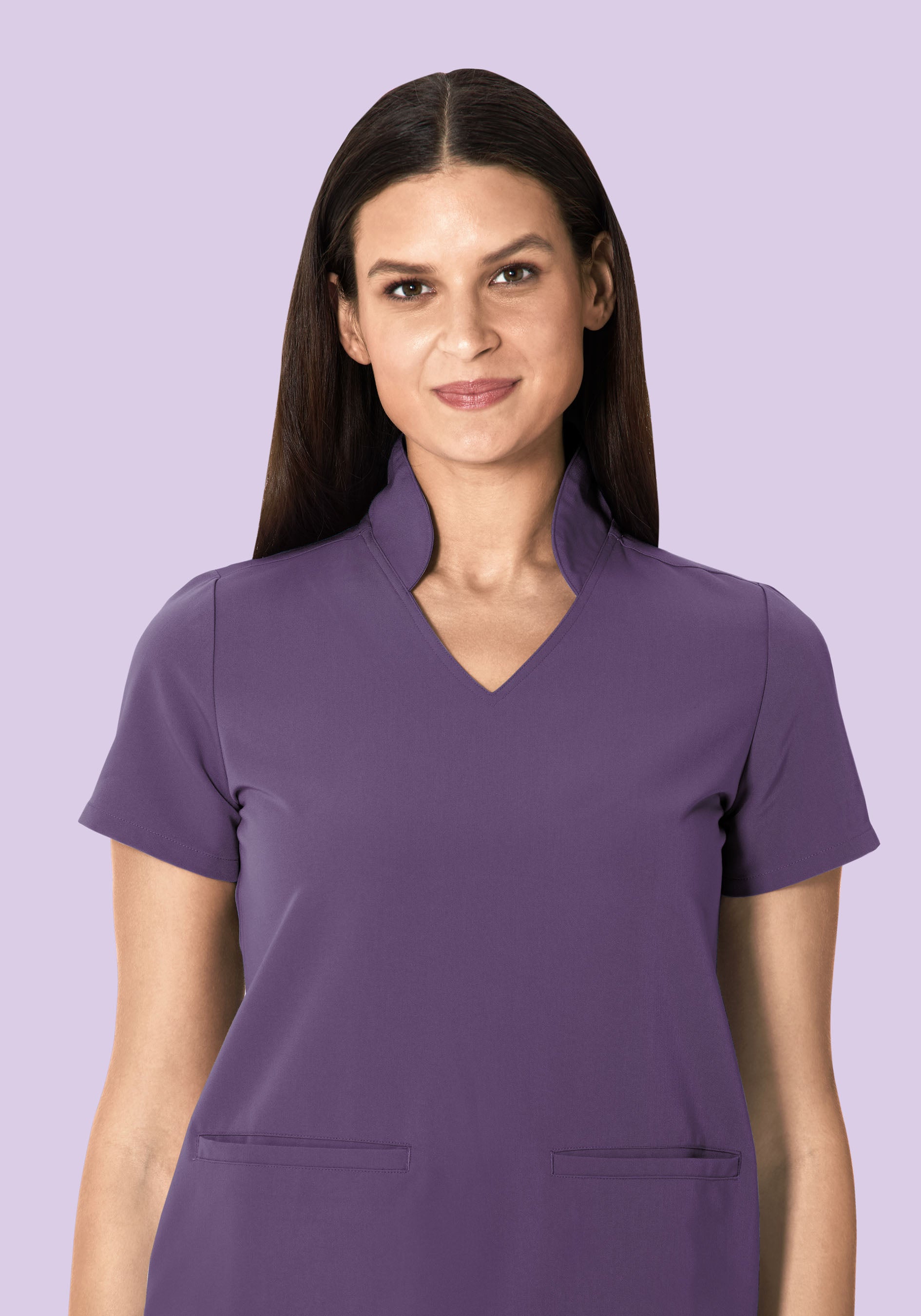 Multi Wear Collar Top Dewberry – Mandala Scrubs