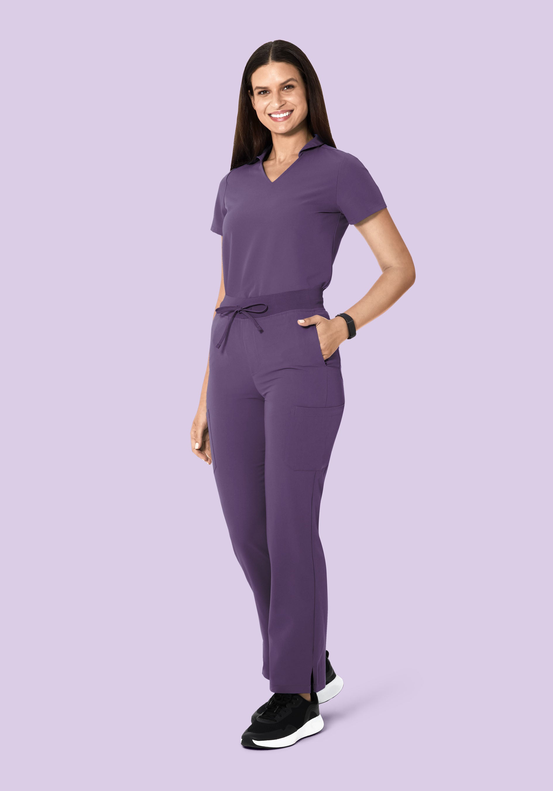 Multi Wear Collar Top Dewberry – Mandala Scrubs