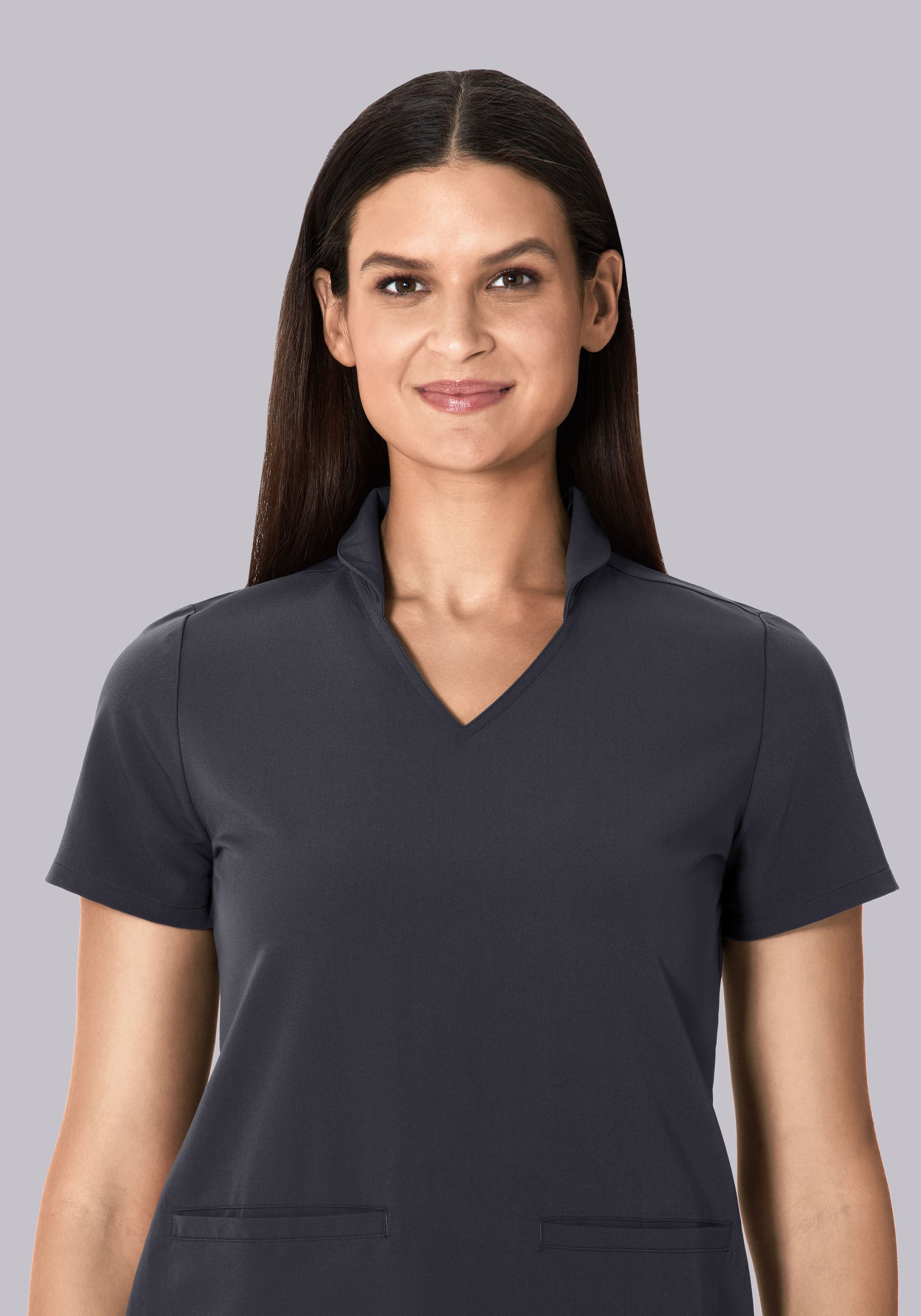 Multi Wear Collar Top Pewter – Mandala Scrubs