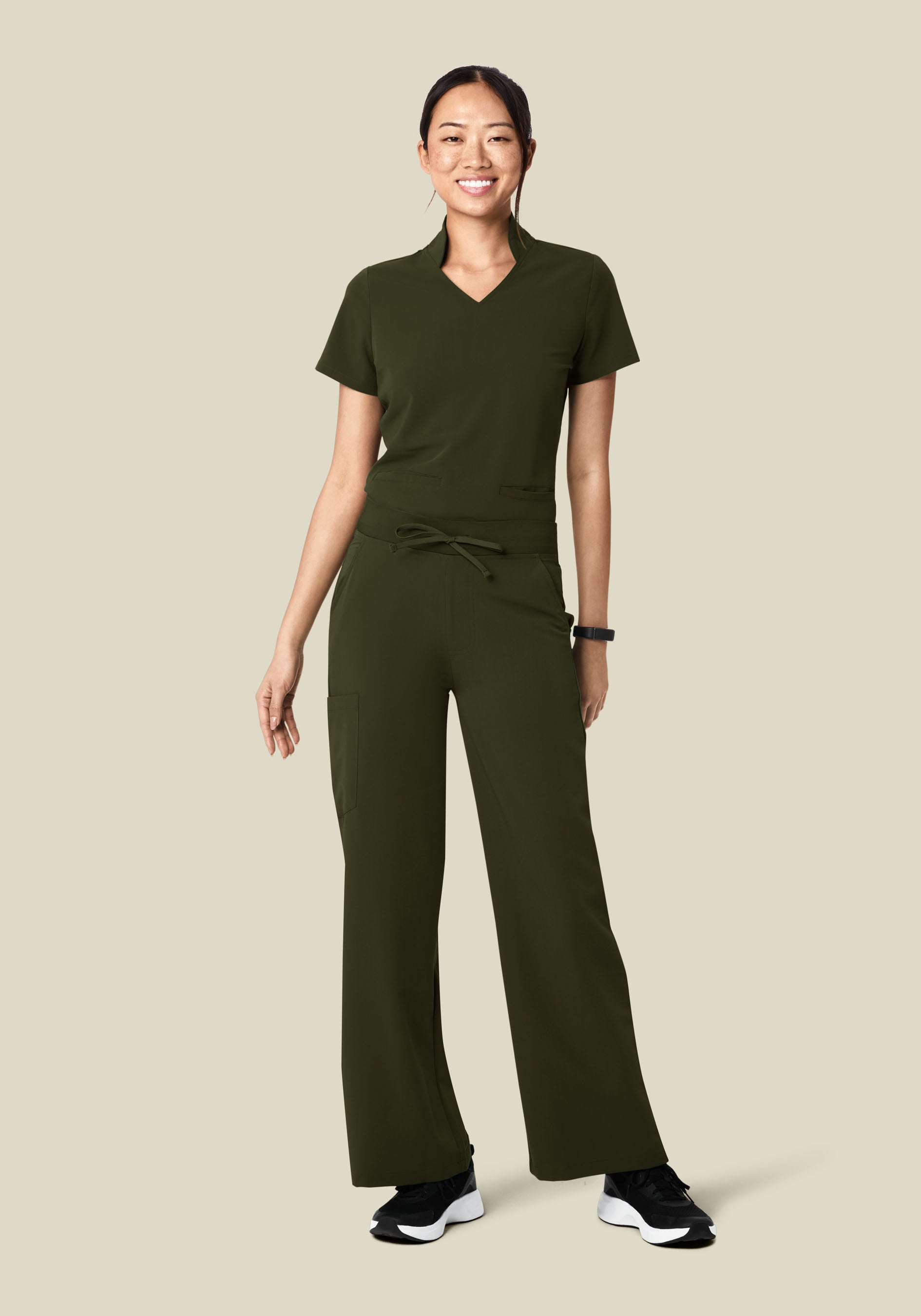 High Waisted Wide Leg Olive – Mandala Scrubs
