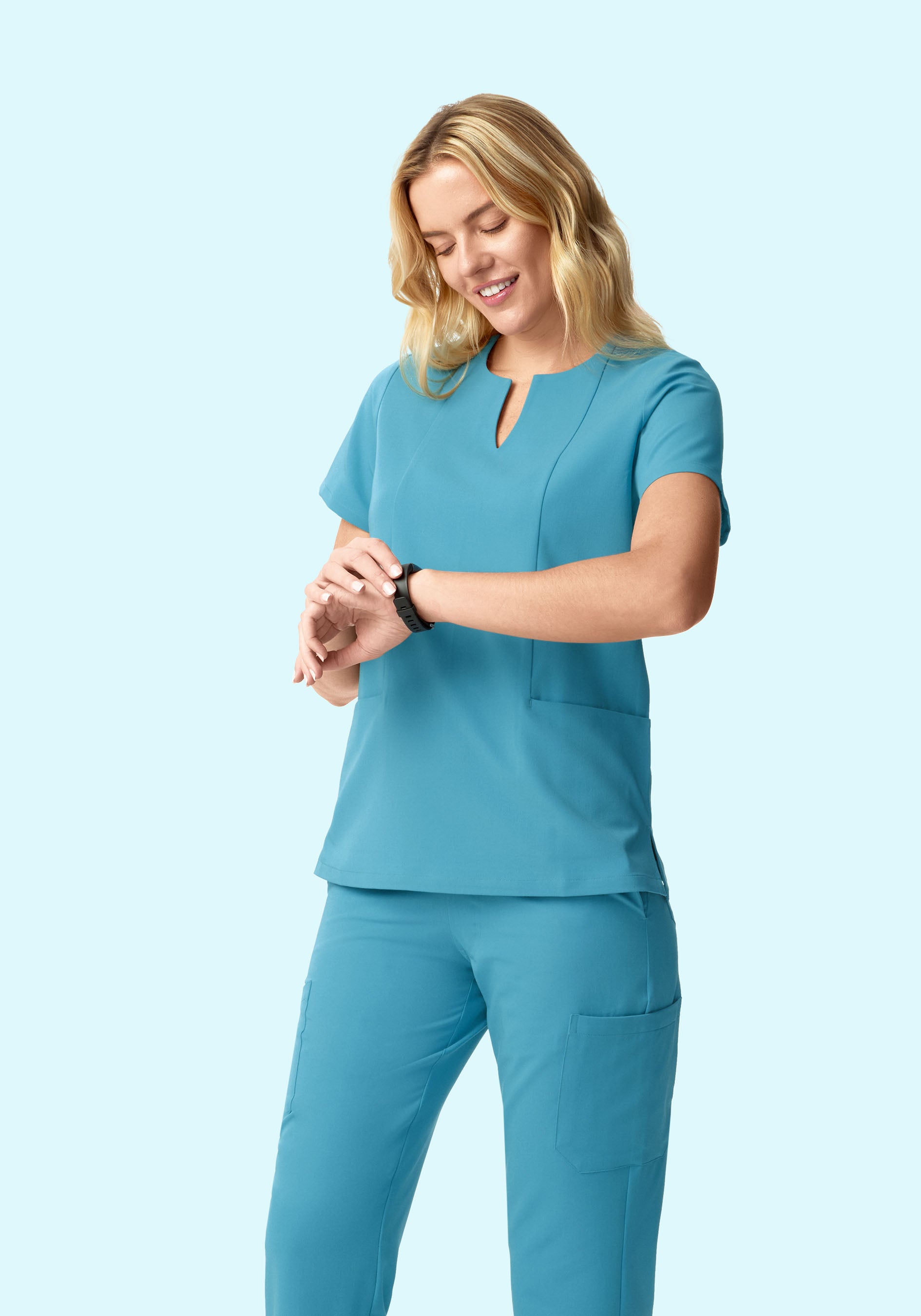Women's Notch Neck Scrub Top - Wave | Mandala Scrubs