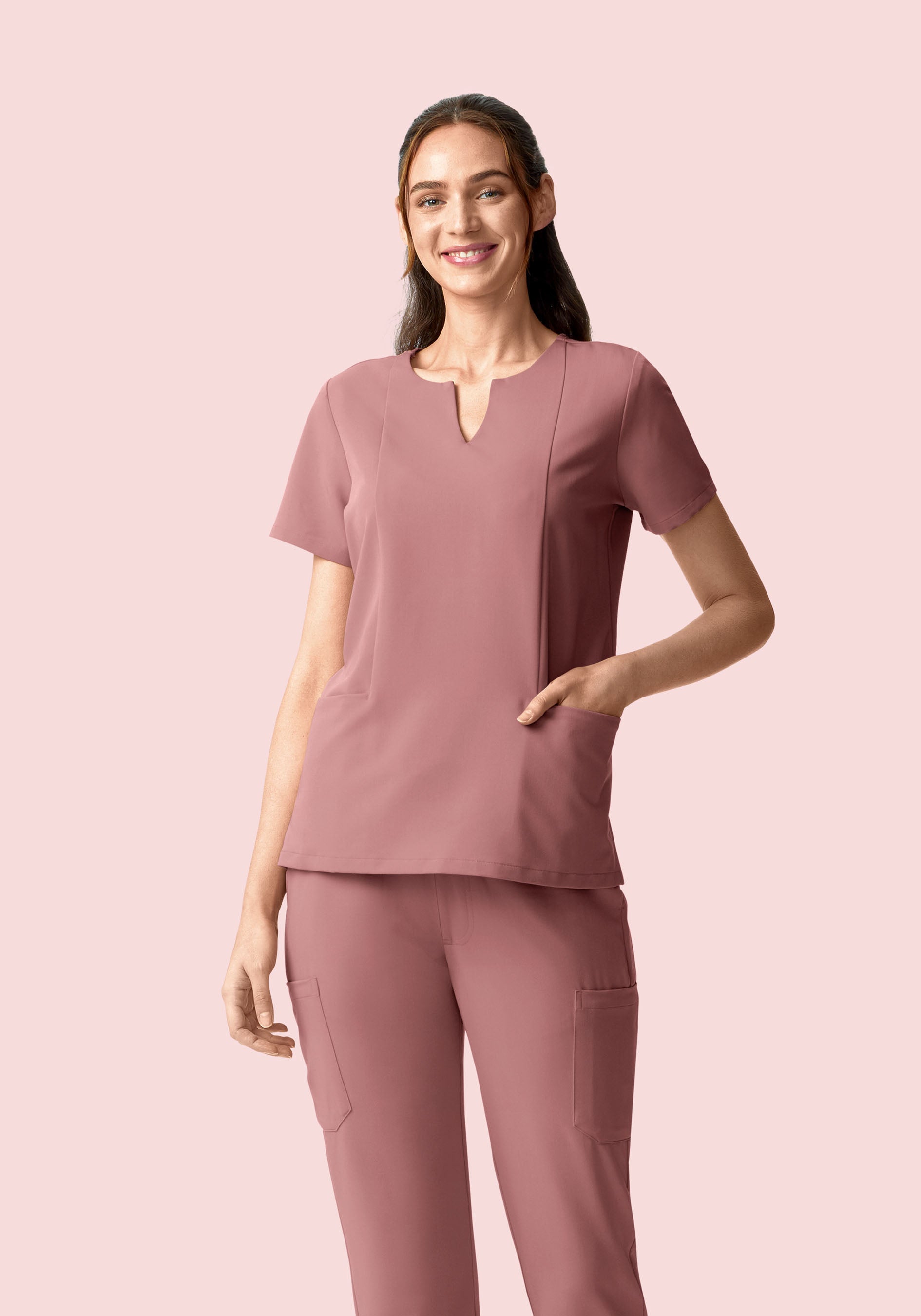 Women's Notch Neck Scrub Top - Sienna | Mandala Scrubs