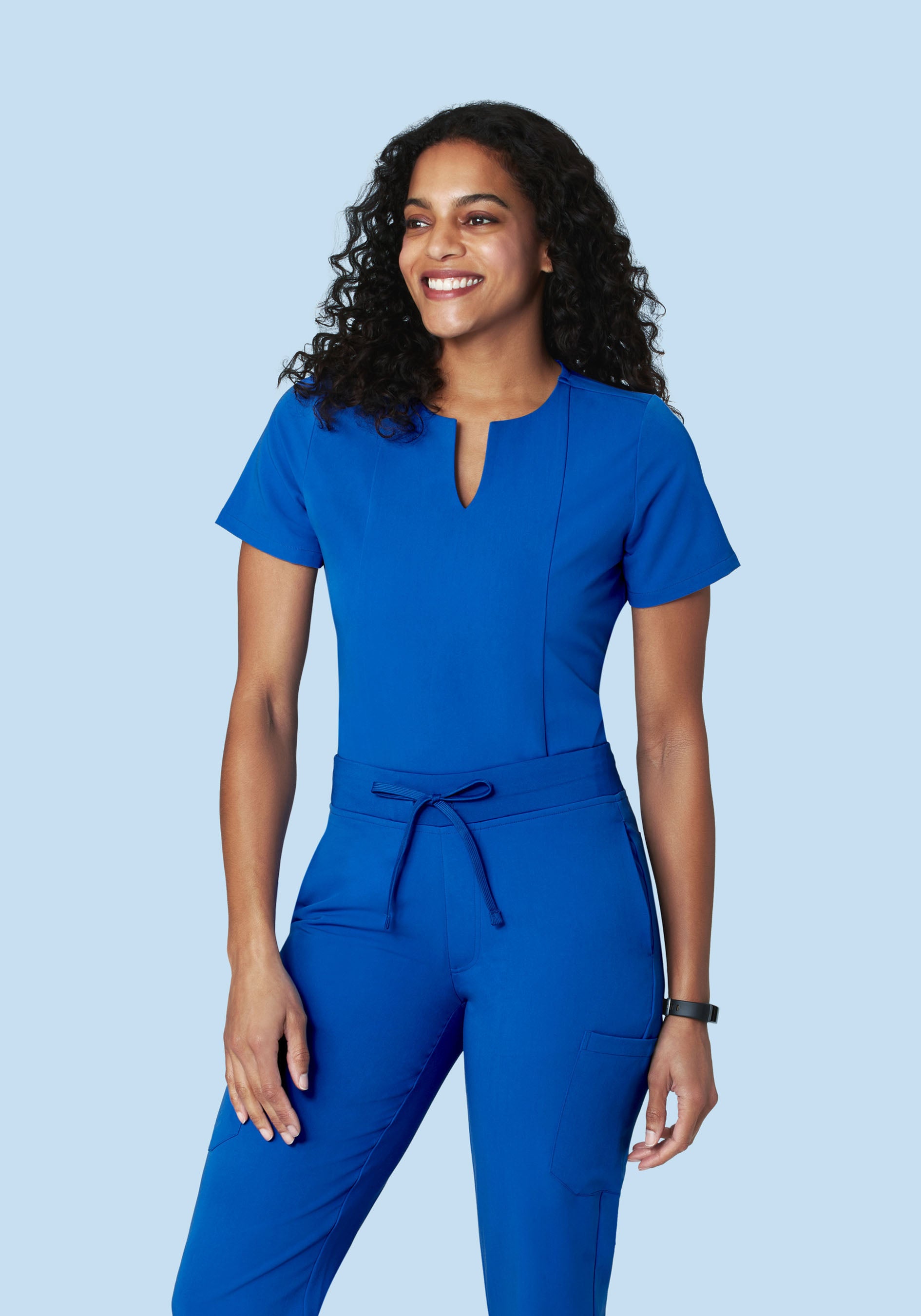 Women's Notch Neck Scrub Top - Cobalt | Mandala Scrubs