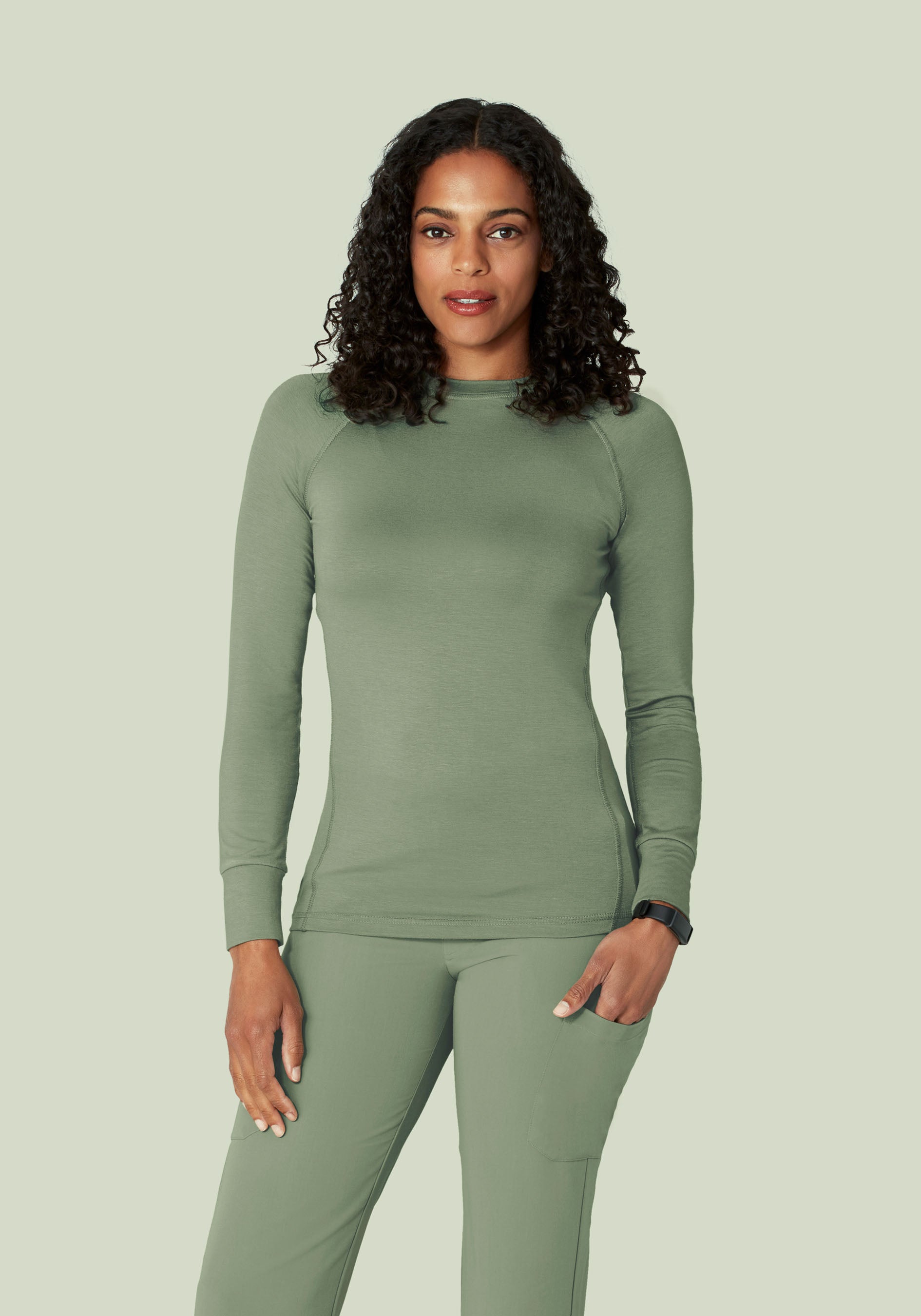 Women's Underscrub Base Layer Scrub Top - Cool Sage | Mandala Scrubs