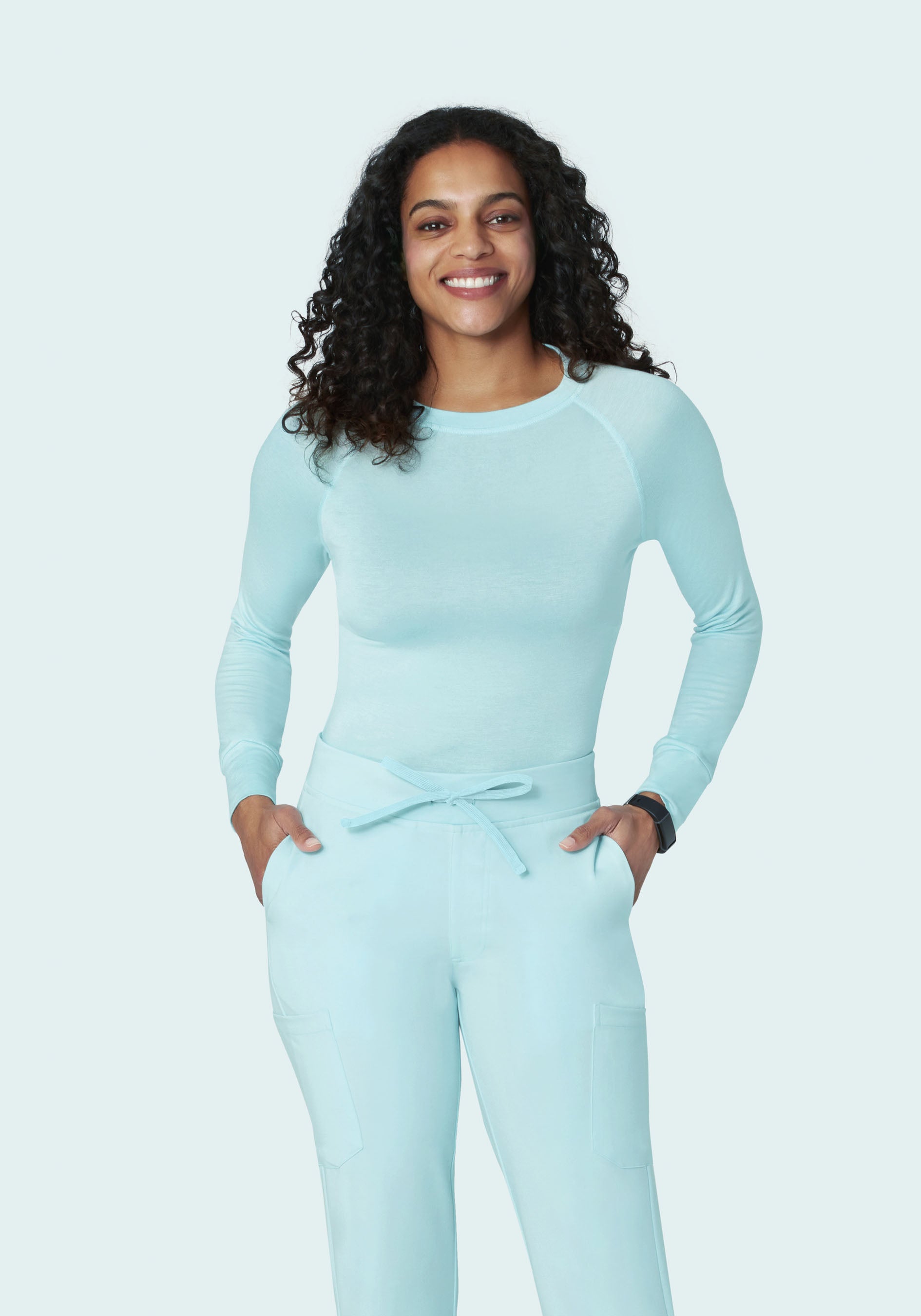 Women's Underscrub Base Layer Scrub Top - Glacier | Mandala Scrubs