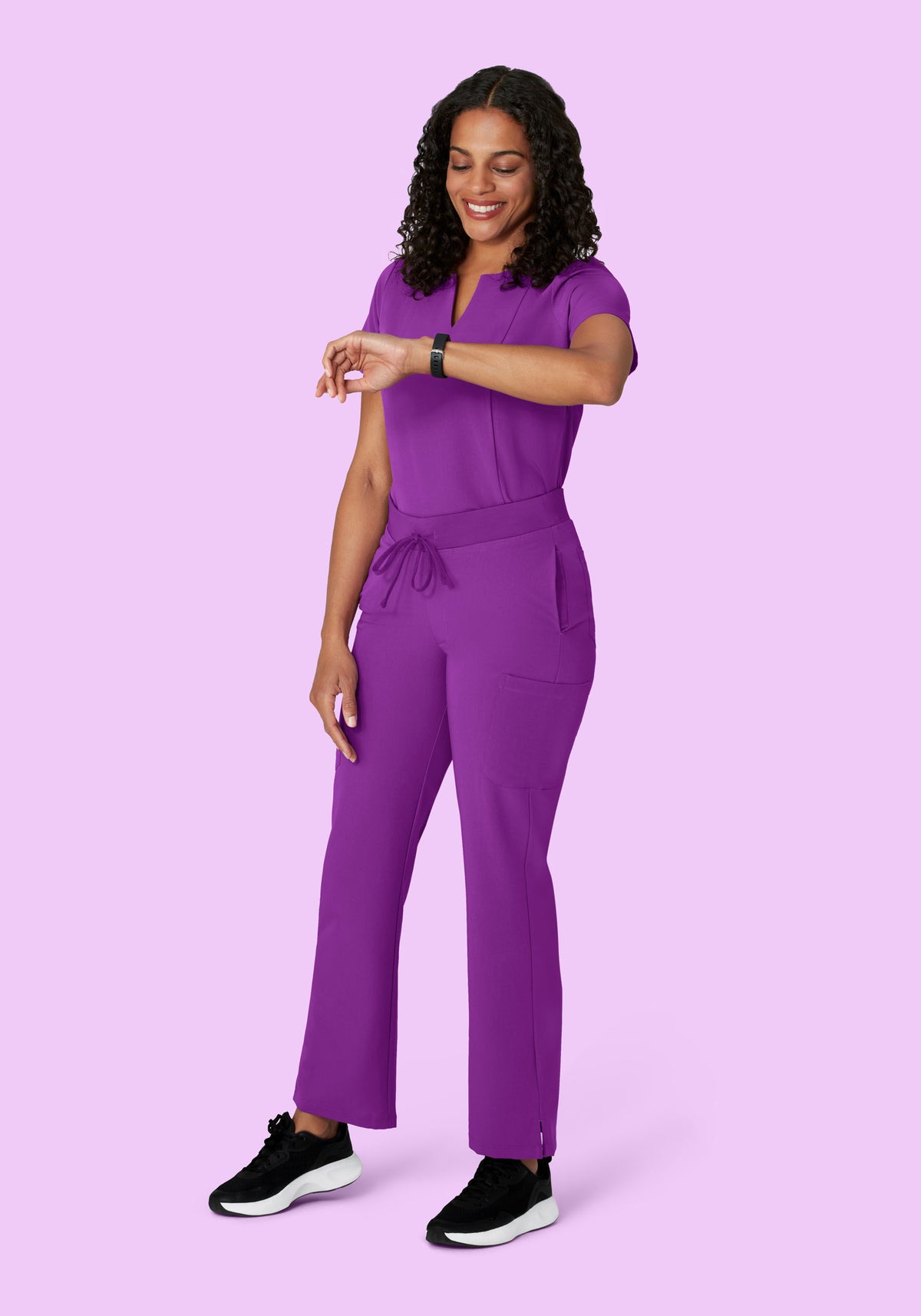 Women's Mid-Rise Straight Leg Cargo Scrub Pants - Cyber Grape | Mandala ...