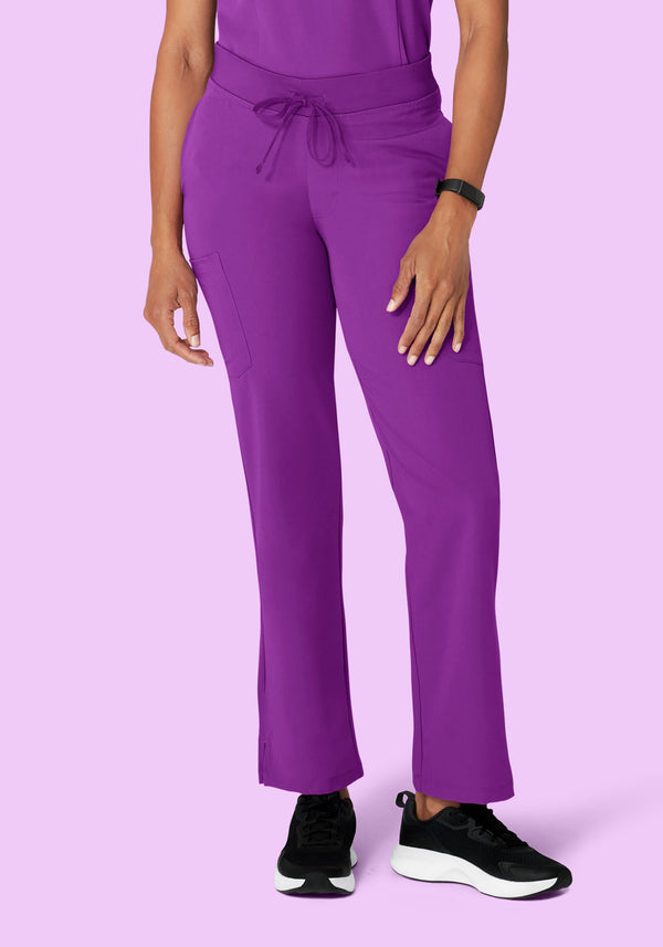 Women's Mid-Rise Straight Leg Cargo Scrub Pants - Cyber Grape | Mandala ...