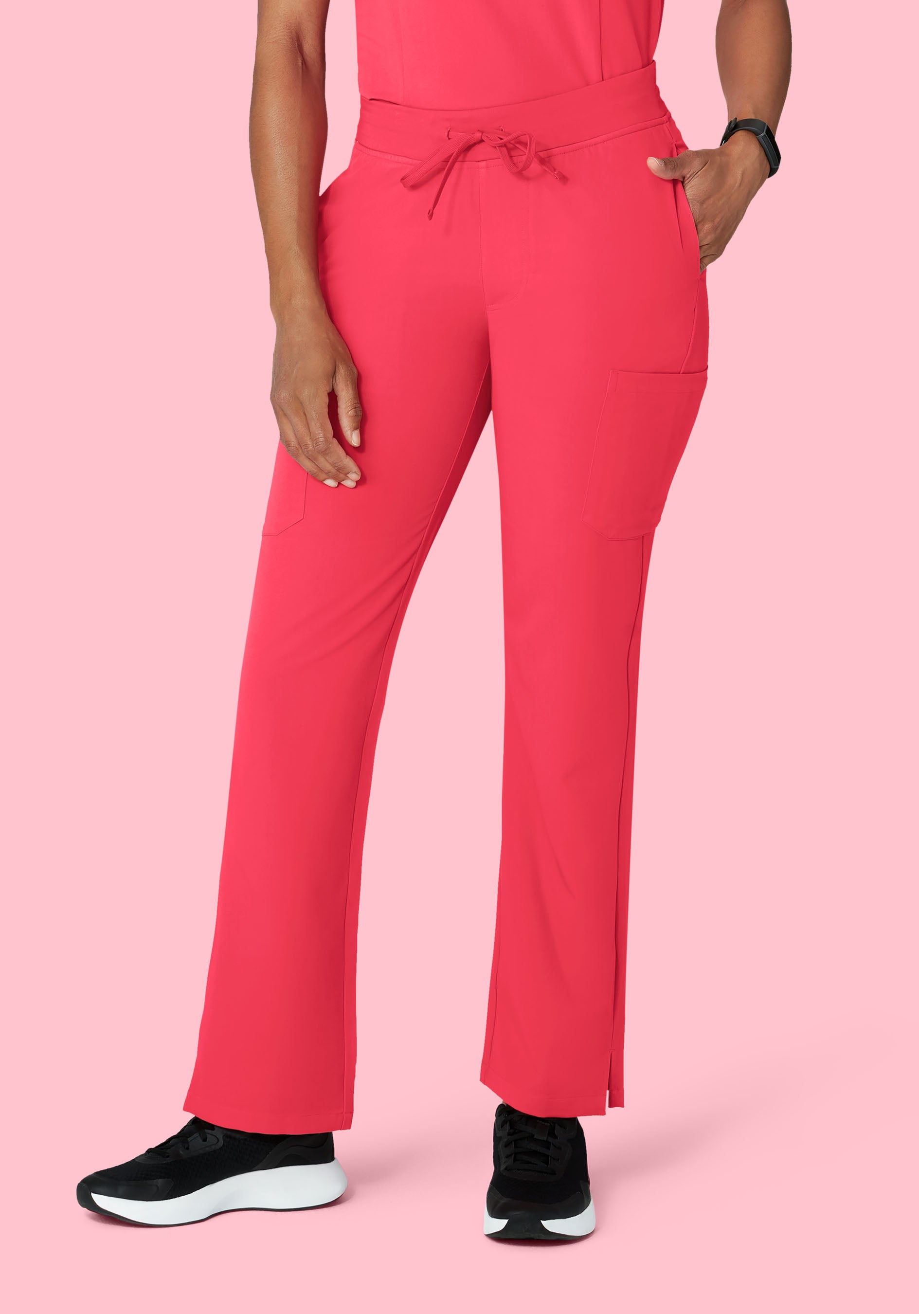 Women's Mid-Rise Straight Leg Cargo Scrub Pants - Paradise Pink ...