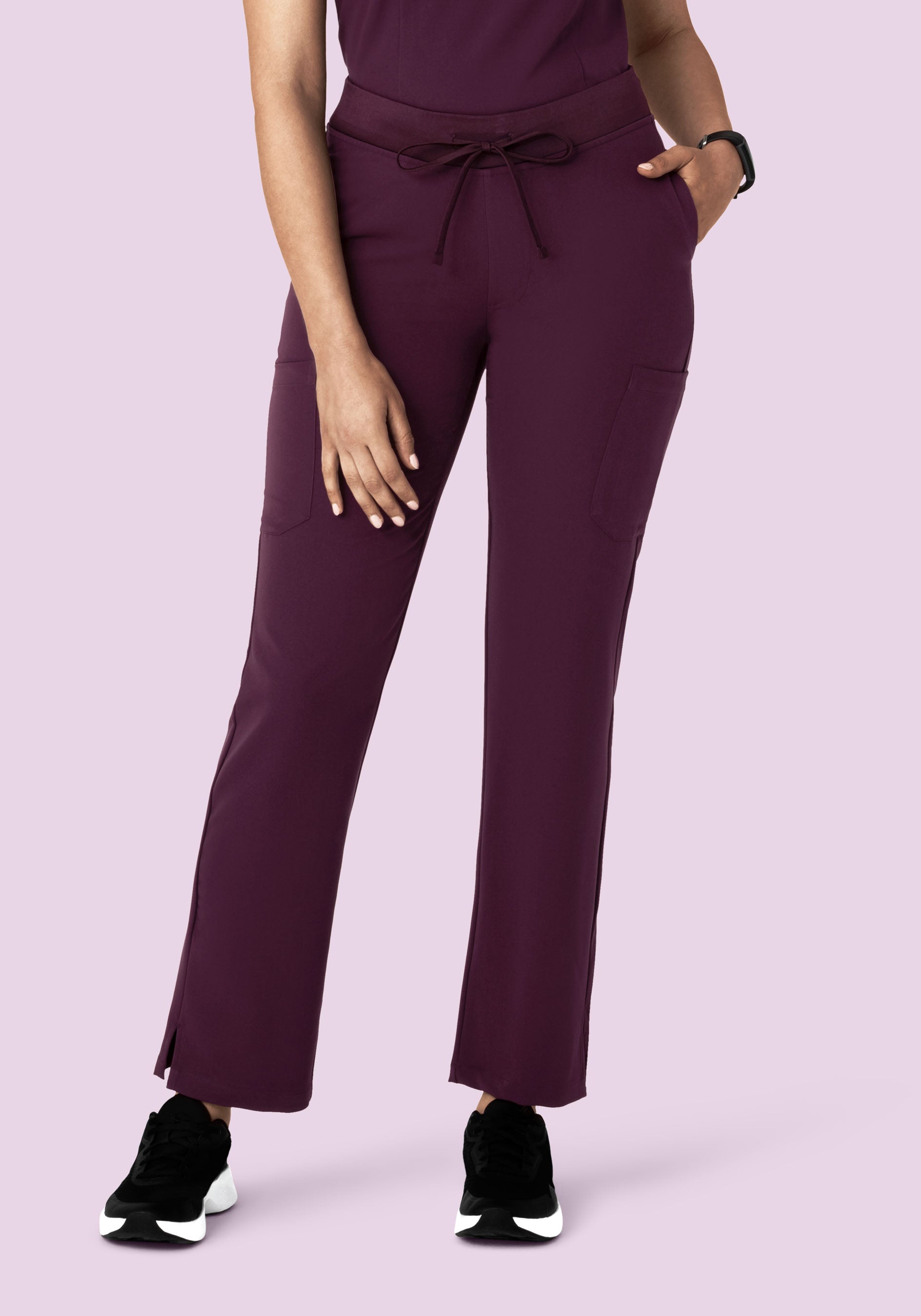 Women's Mid-Rise Straight Leg Cargo Scrub Pants - Açaí | Mandala Scrubs