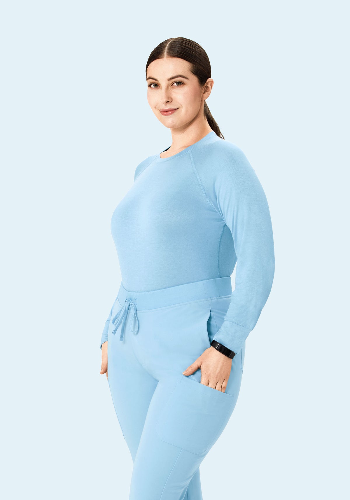 Women's Underscrub Base Layer Scrub Top - Nordic Blue | Mandala Scrubs