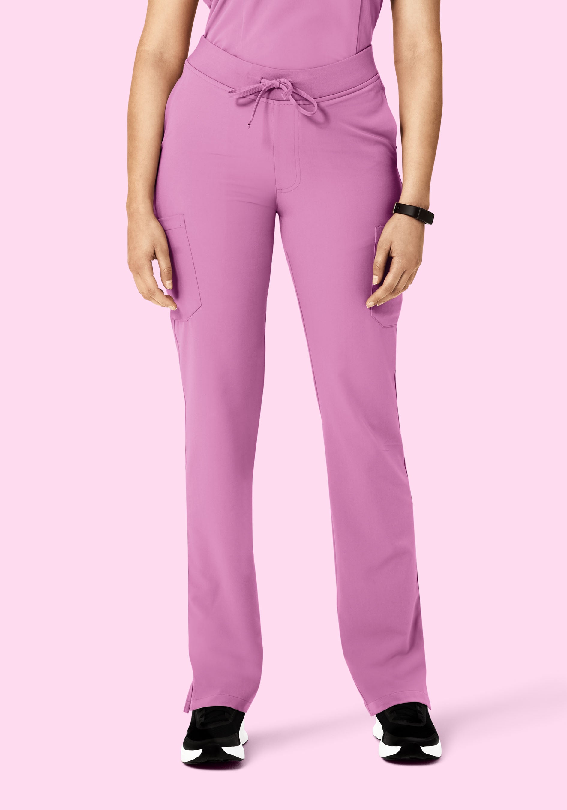 Women's Mid-Rise Straight Leg Cargo Scrub Pants - Mulberry | Mandala Scrubs