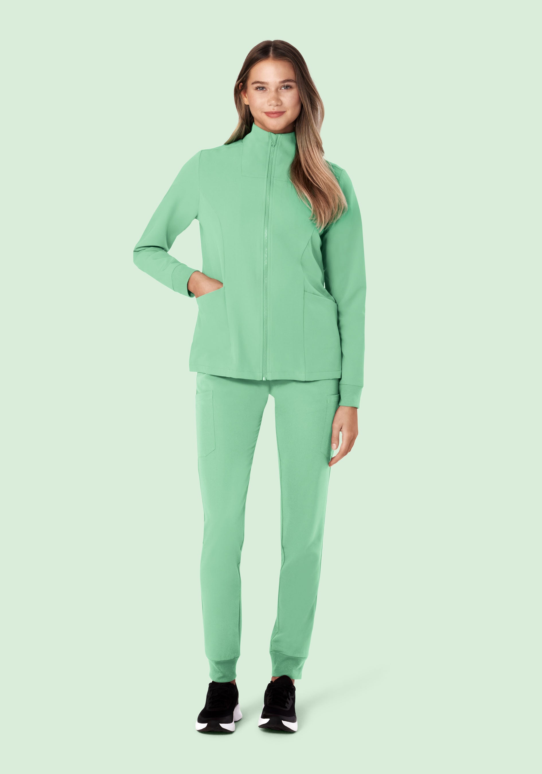 Women's Modern Scrub Jacket Mint – Mandala Scrubs