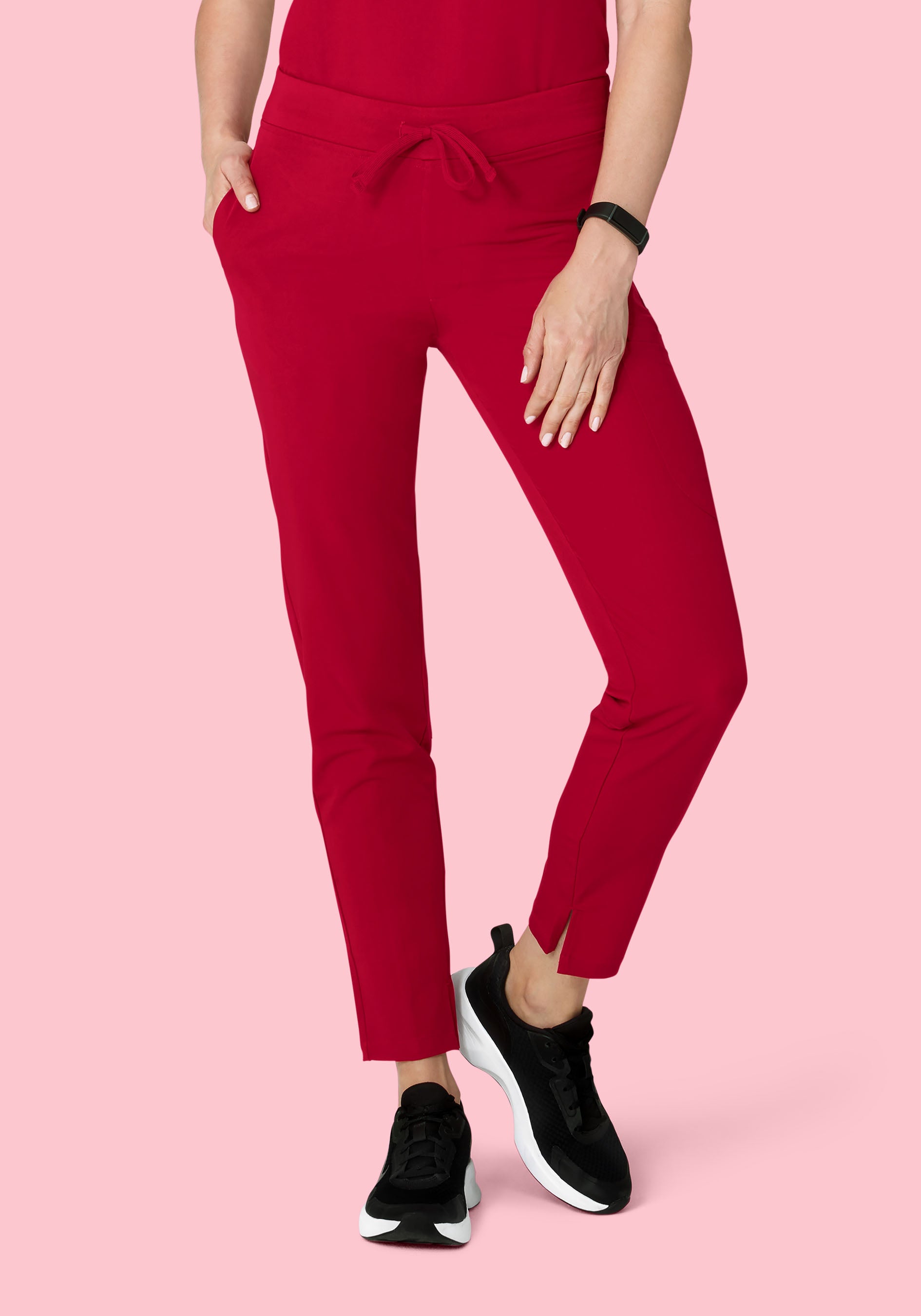 Women's Mid-Rise Slim Leg Pants - Crimson | Mandala Scrubs