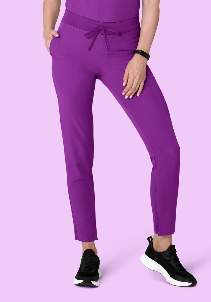 Women's Mid-Rise Slim Leg Scrub Pants - Dahlia | Mandala Scrubs