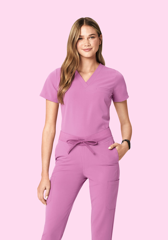 Women's Mid-Rise 9-Pocket Jogger Scrub Pants - Mulberry | Mandala Scrubs
