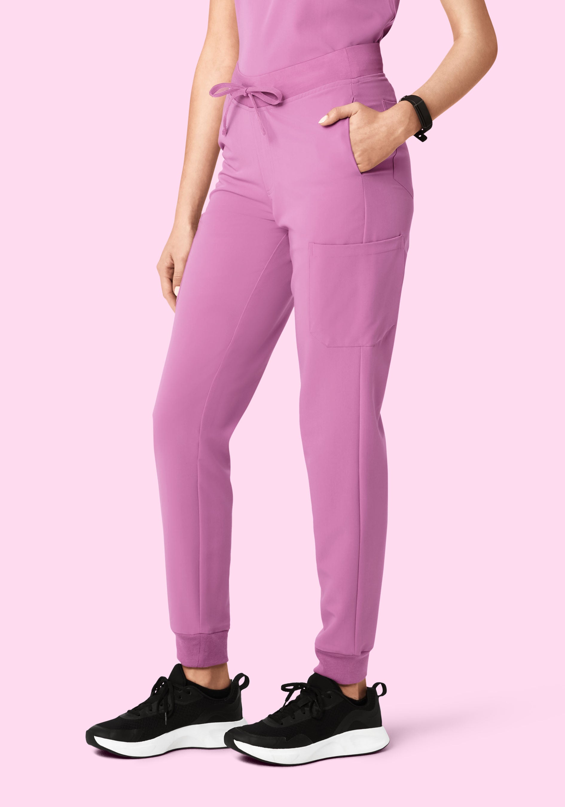 Women's Mid-Rise 9-Pocket Jogger Scrub Pants - Mulberry | Mandala Scrubs