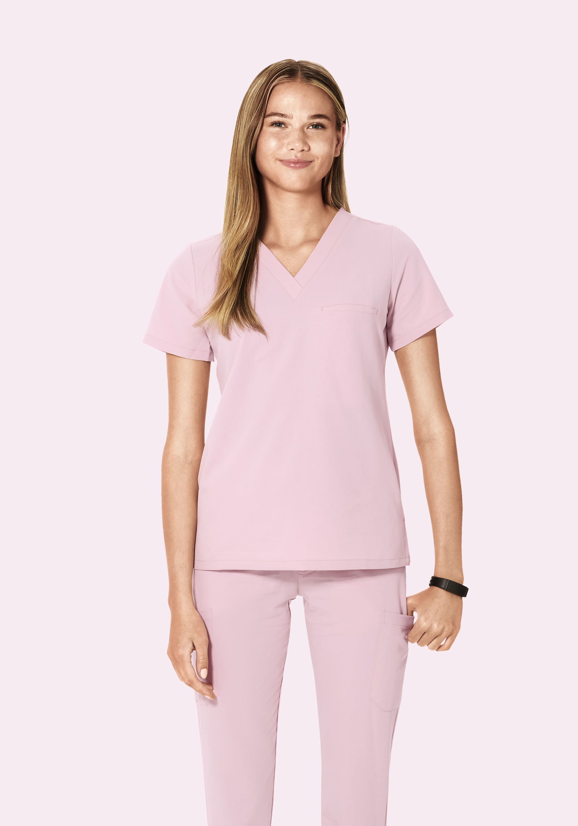 One Pocket Top Blush Blossom – Mandala Scrubs