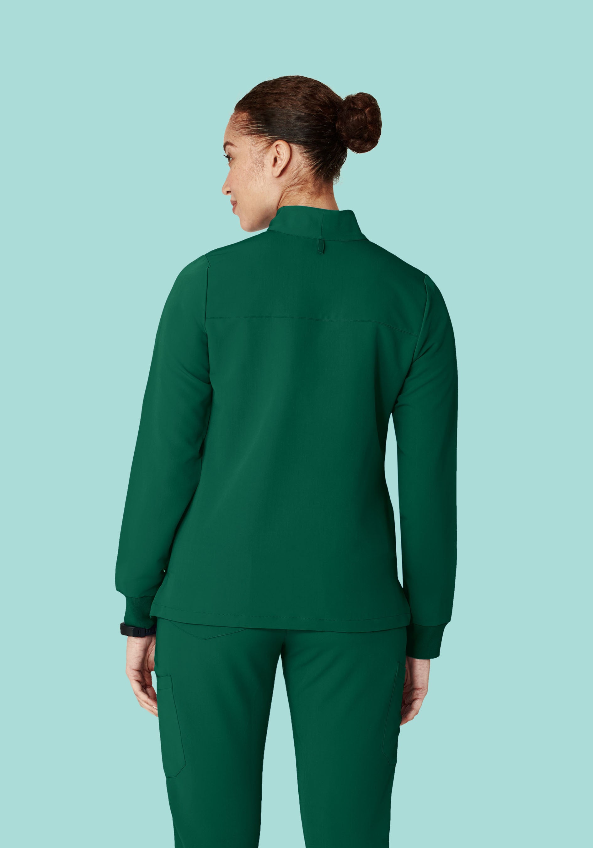 Women's Modern Scrub Jacket Hunter Green – Mandala Scrubs