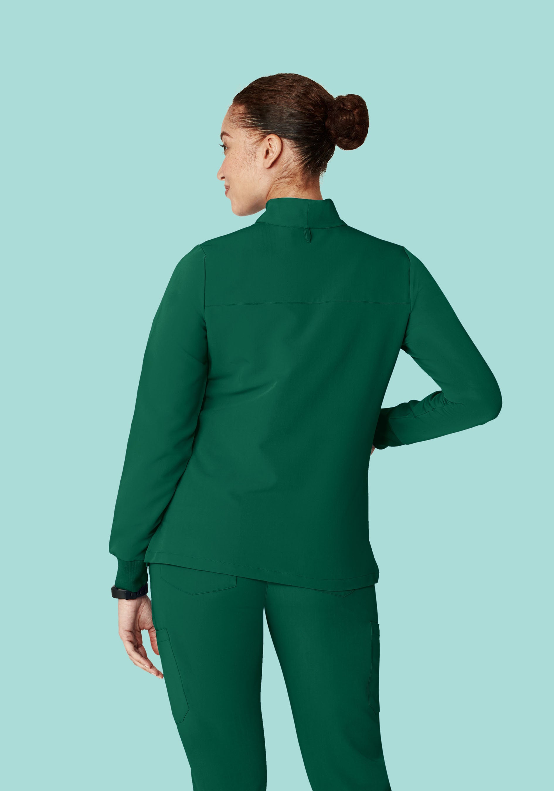 Women's Modern Scrub Jacket Hunter Green – Mandala Scrubs