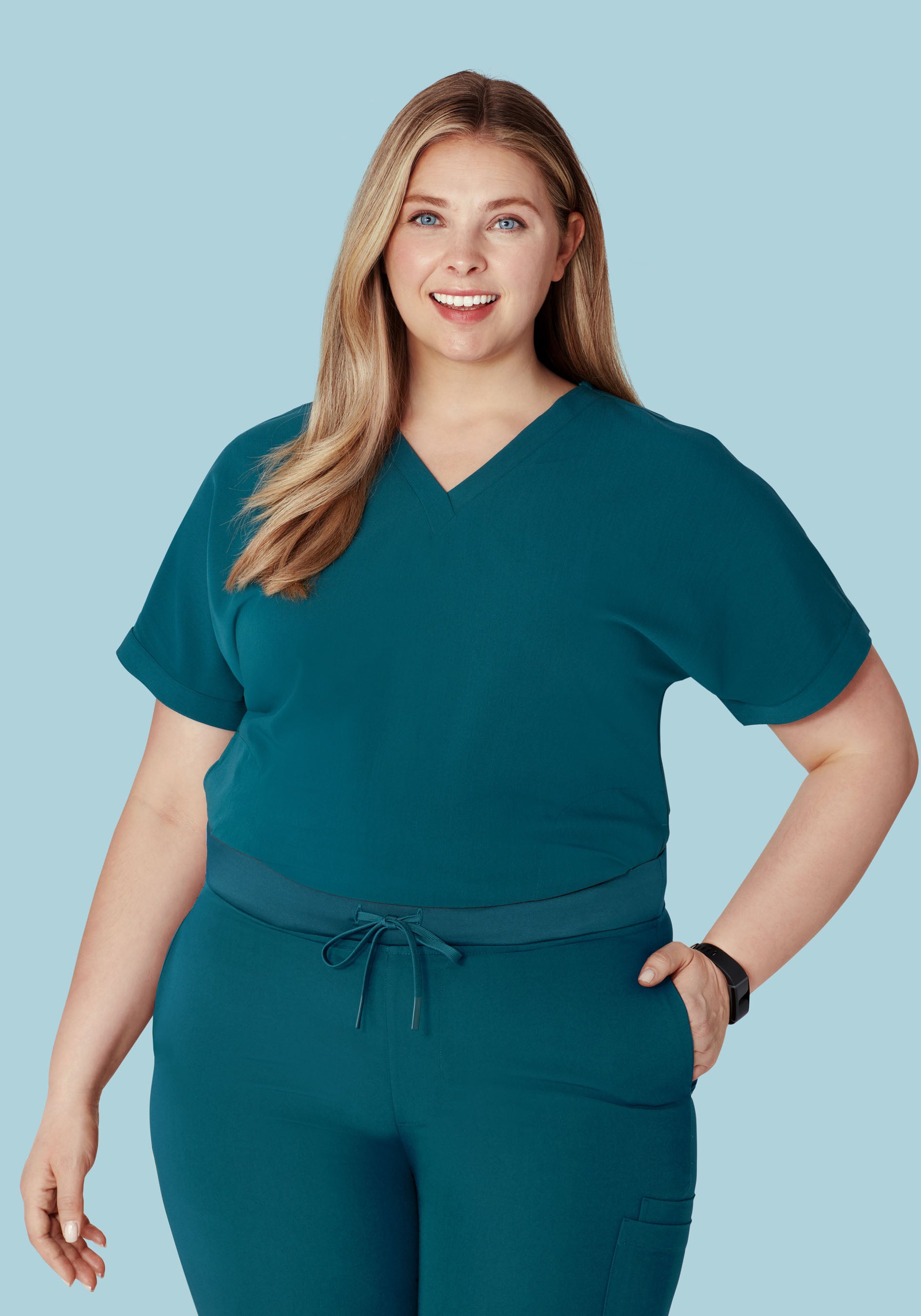 Oversized V Neck Top Caribbean Blue – Mandala Scrubs