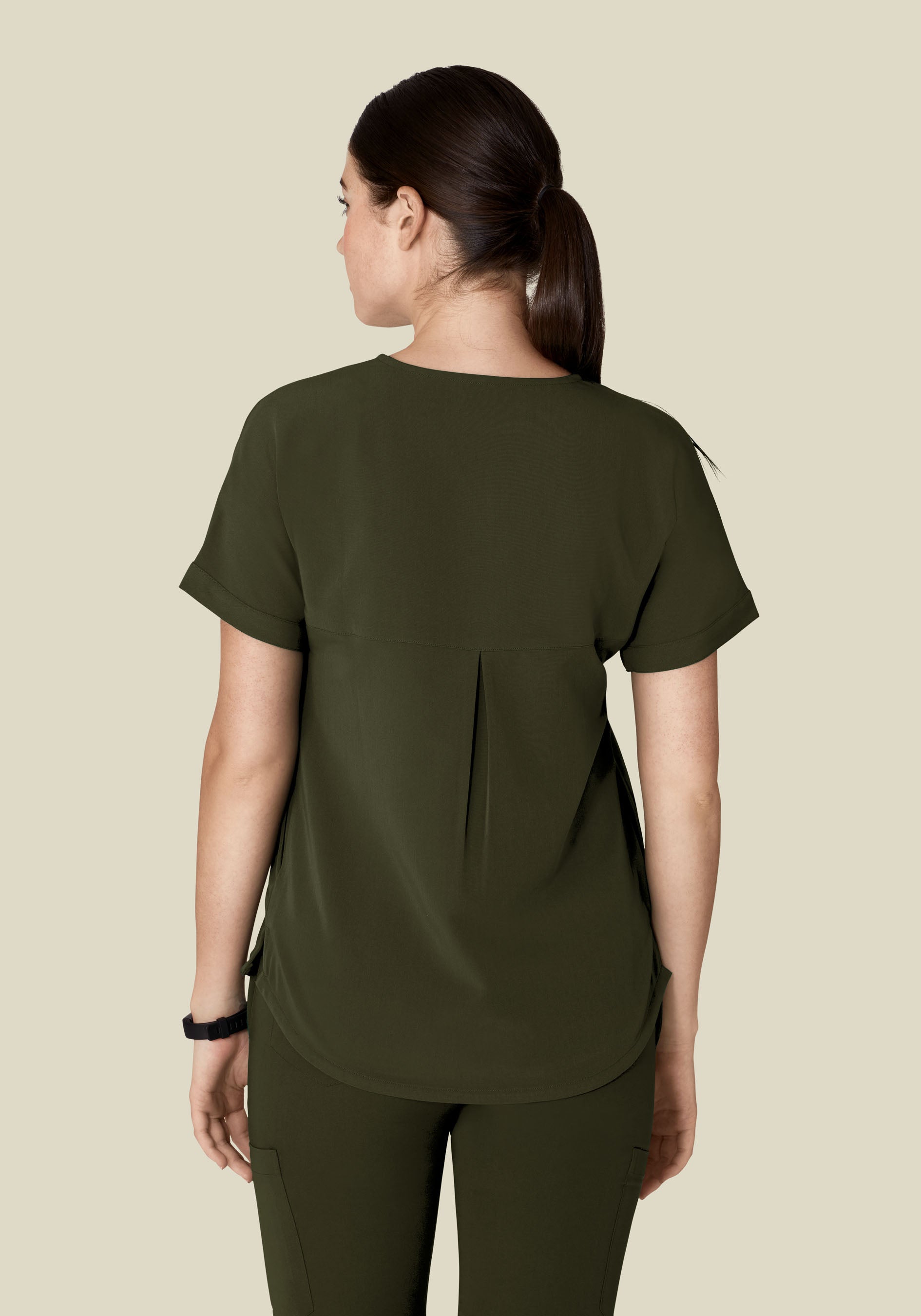 Oversized V Neck Top Olive – Mandala Scrubs