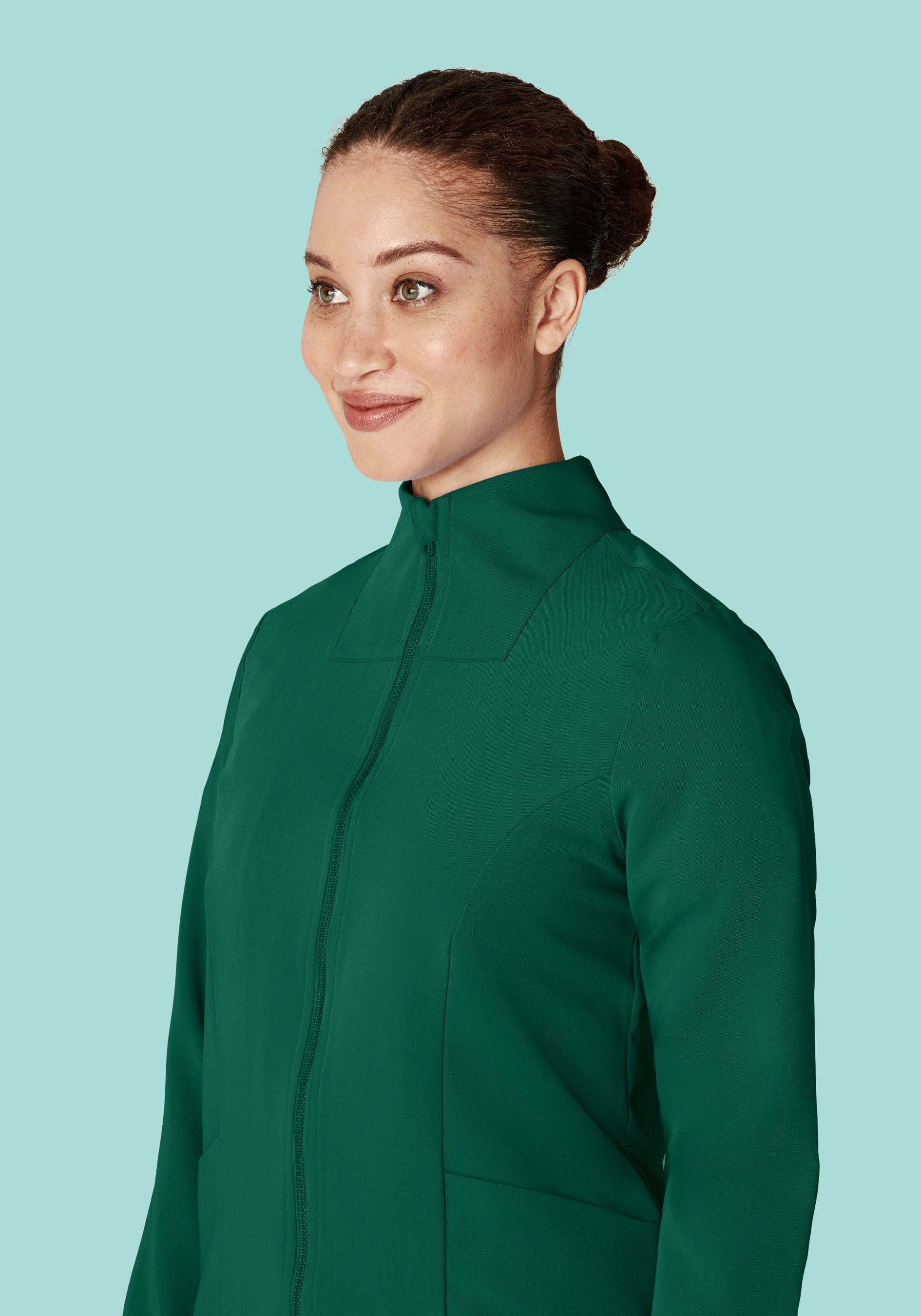 Women's Modern Scrub Jacket Hunter Green – Mandala Scrubs