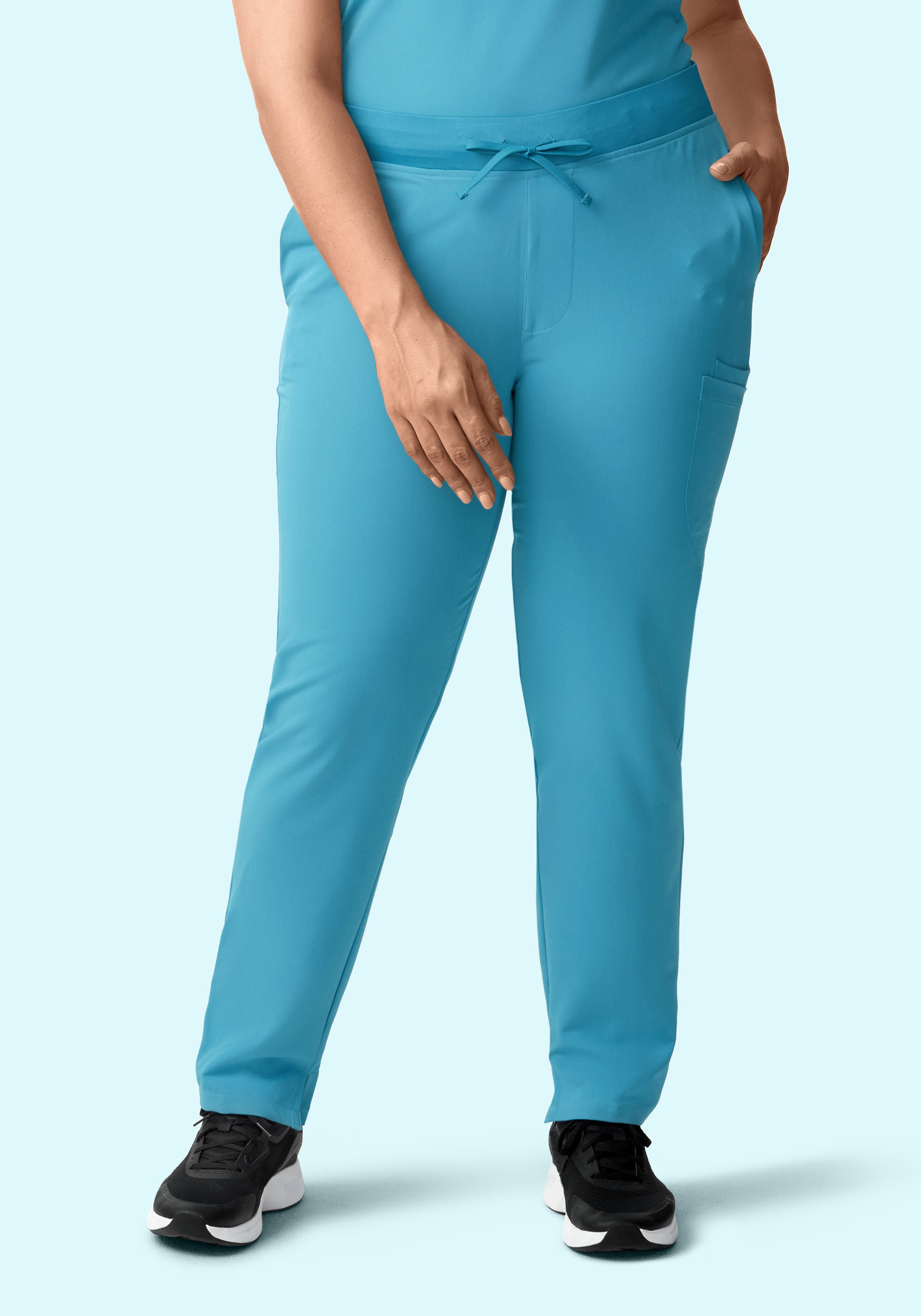 Women's Mid-Rise Slim Leg Scrub Pants - Wave | Mandala Scrubs
