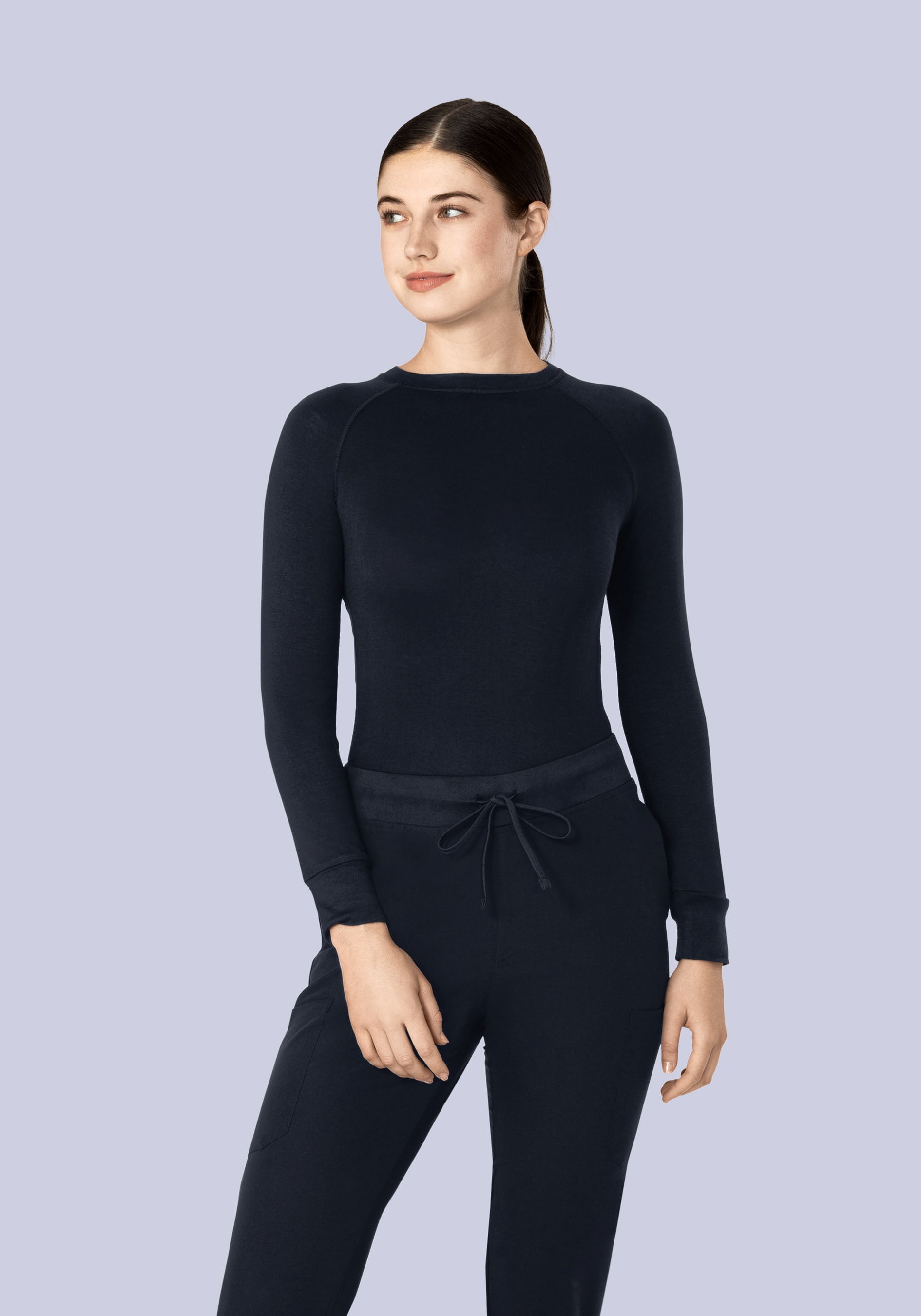 Women's Underscrub Base Layer Scrub Top - Midnight Navy | Mandala Scrubs