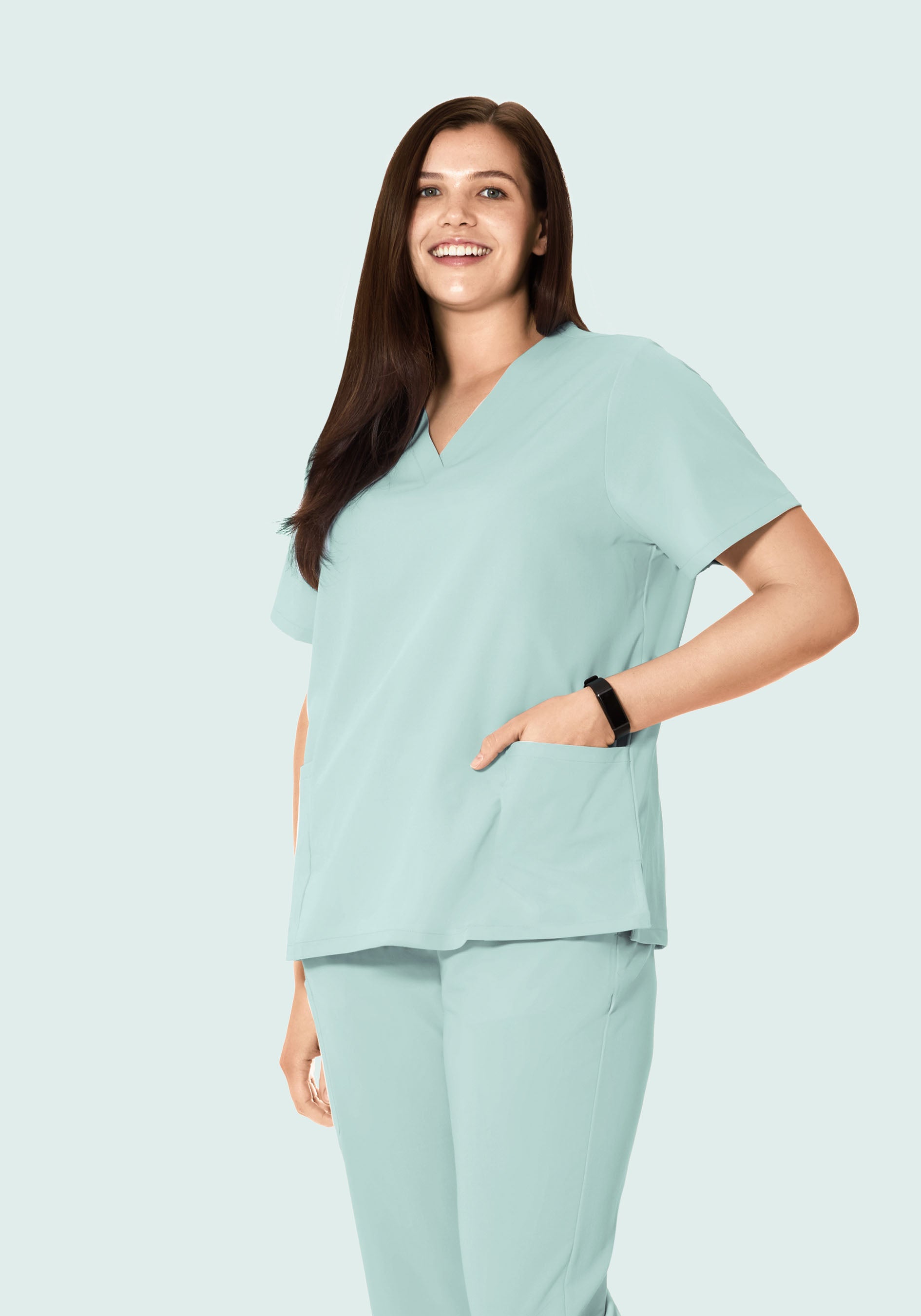 6 Pocket Top Sterling Blue – Mandala Scrubs