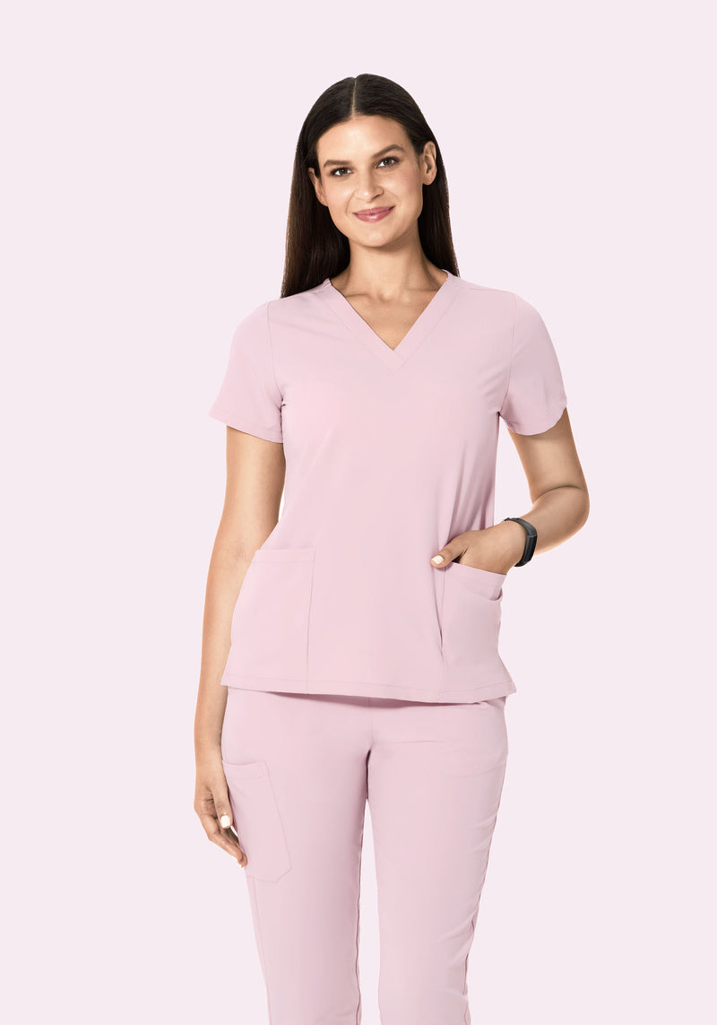6 Pocket Top Blush Blossom – Mandala Scrubs
