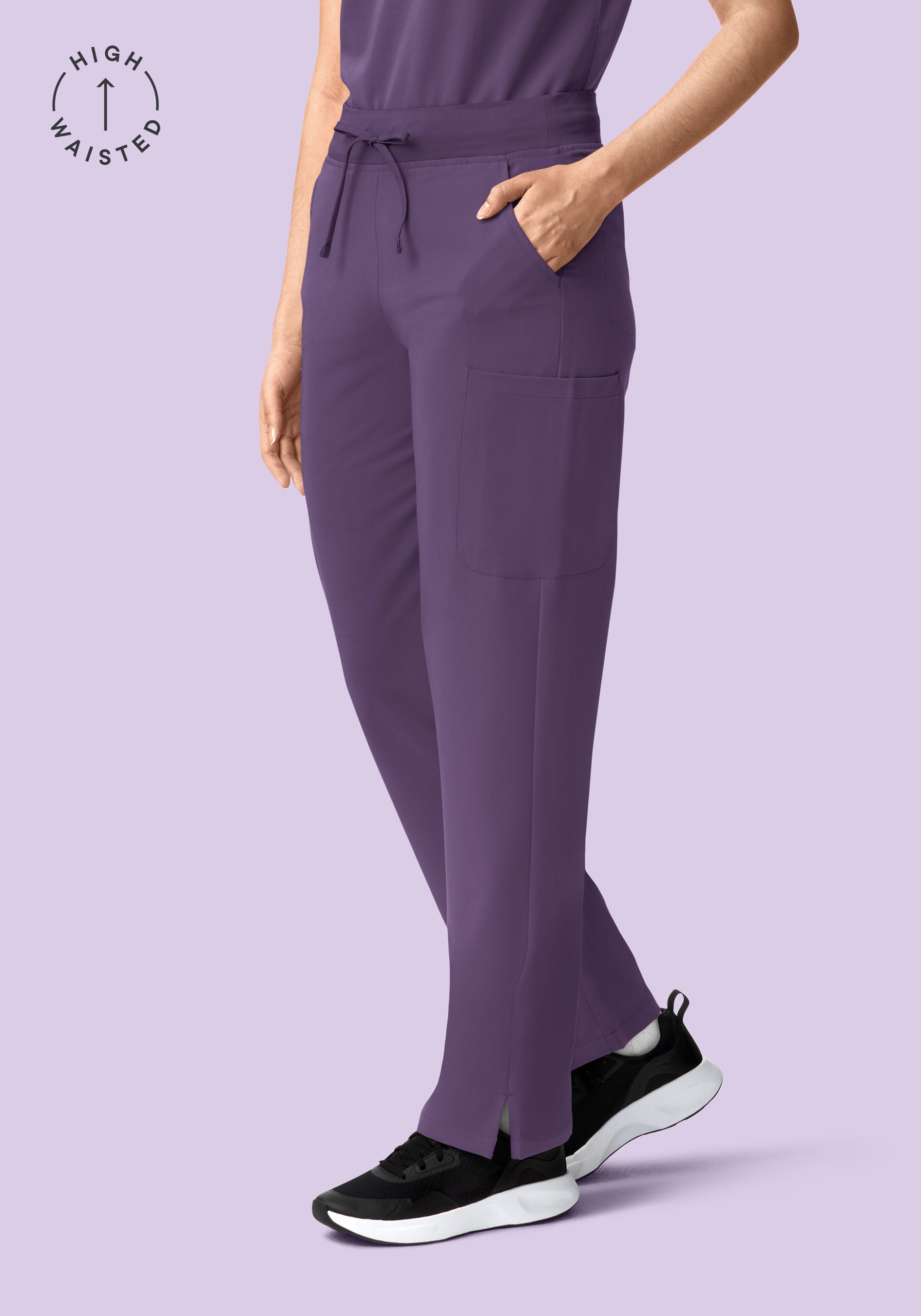 Women's High Waisted Straight Leg Cargo Scrub Pants - Dewberry ...