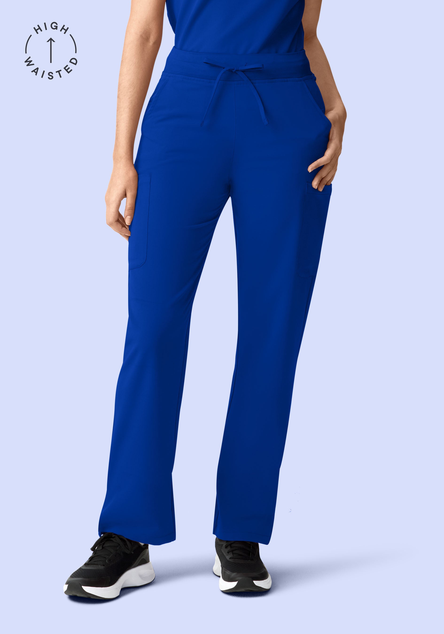 Women's High Waisted Straight Leg Cargo Scrub Pants - Galaxy Blue ...