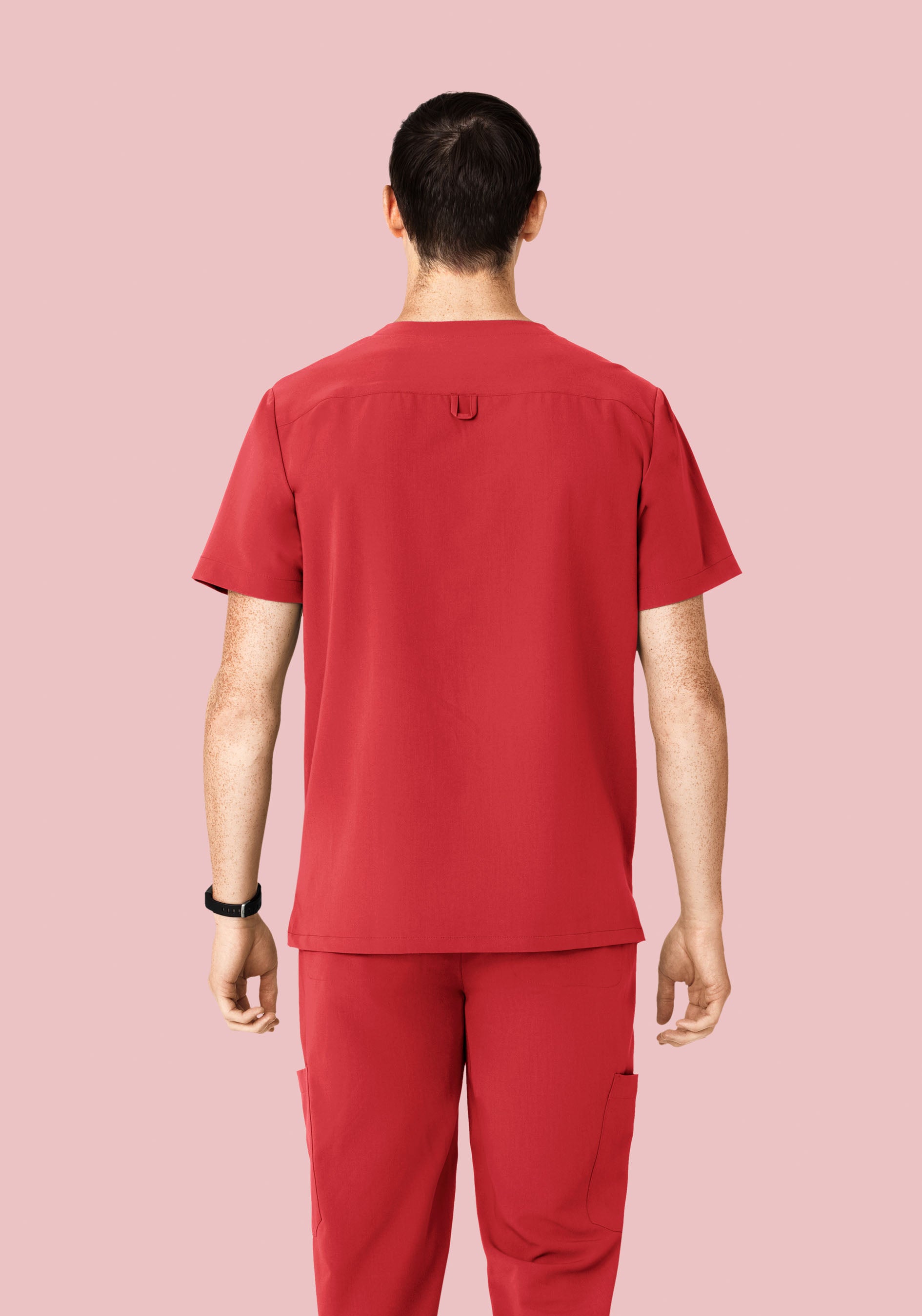 Three Pocket Scrubs Top Mens Cranberry – Mandala Scrubs