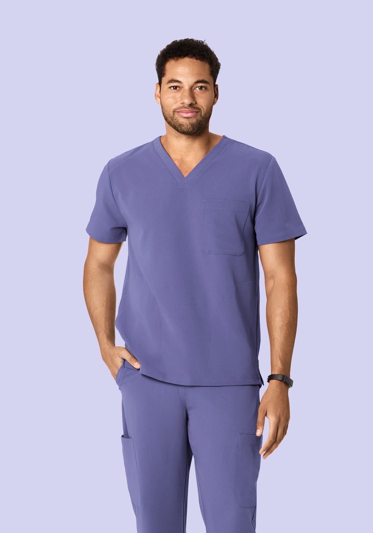 Men's V-Neck 3-Pocket Scrub Top - Nightshade | Mandala Scrubs