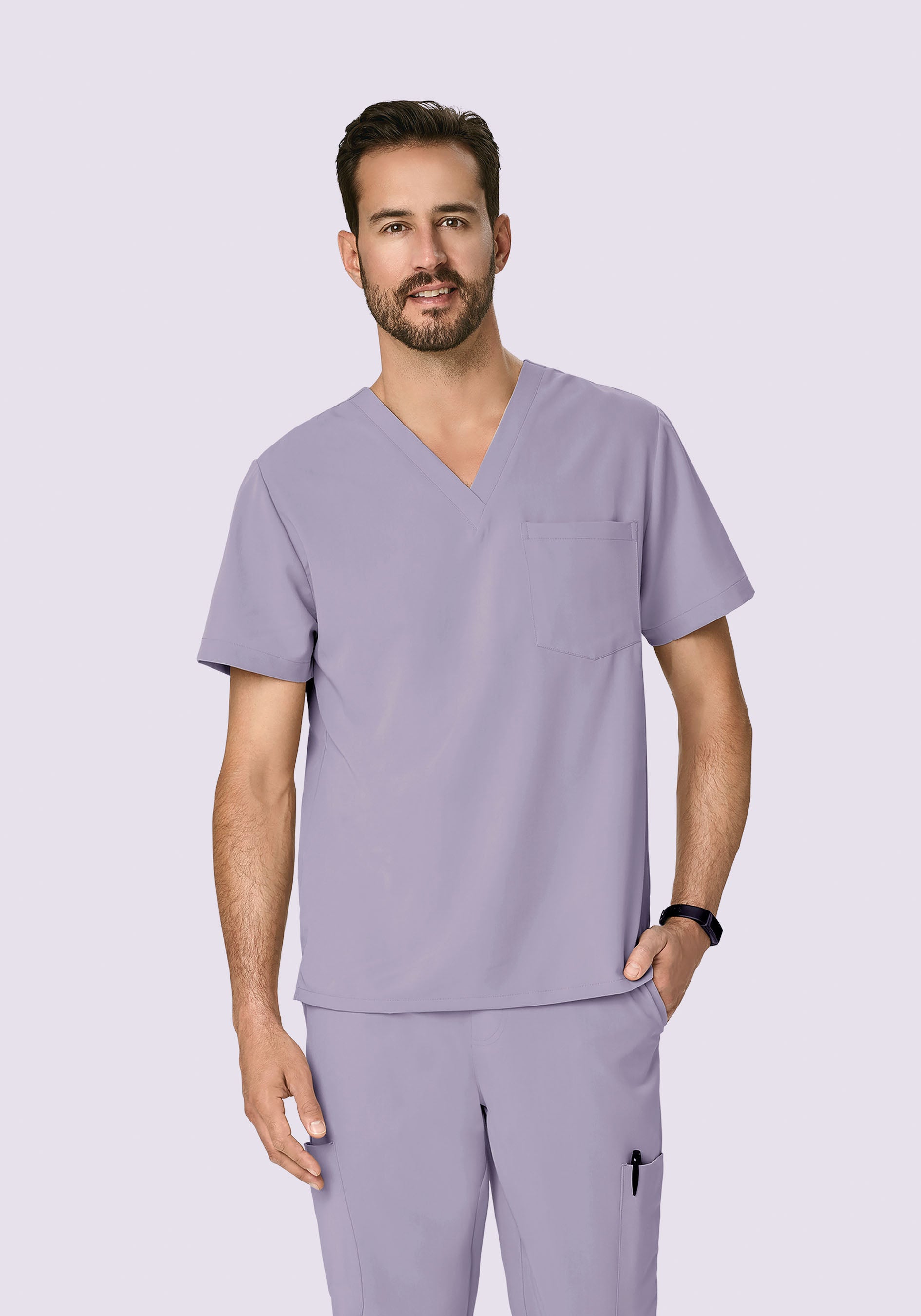 Two Pocket Scrubs Top Mens Ube – Mandala Scrubs